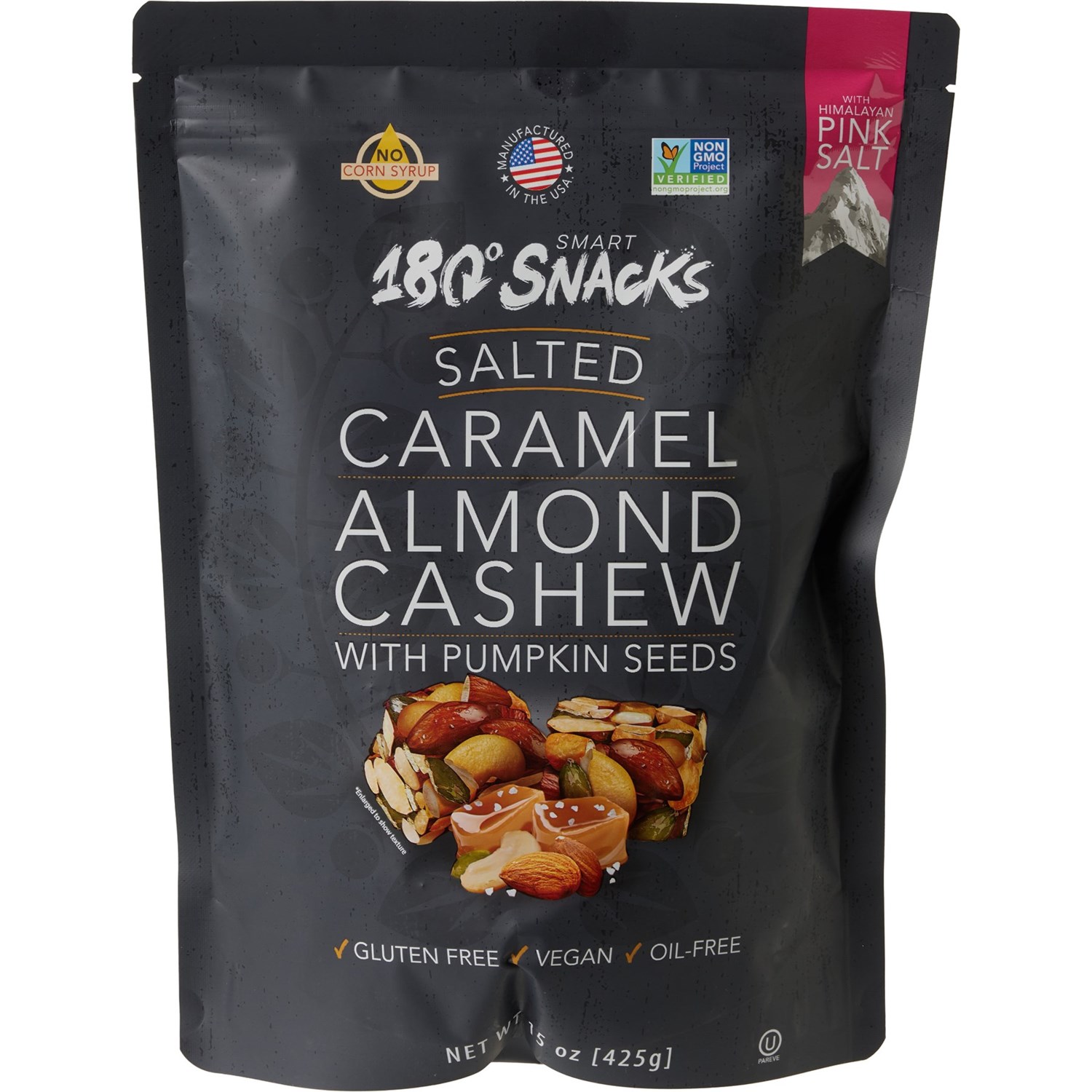 180 Snacks Salted Caramel Almond Cashews with Pumpkin Seeds - 15 oz ...