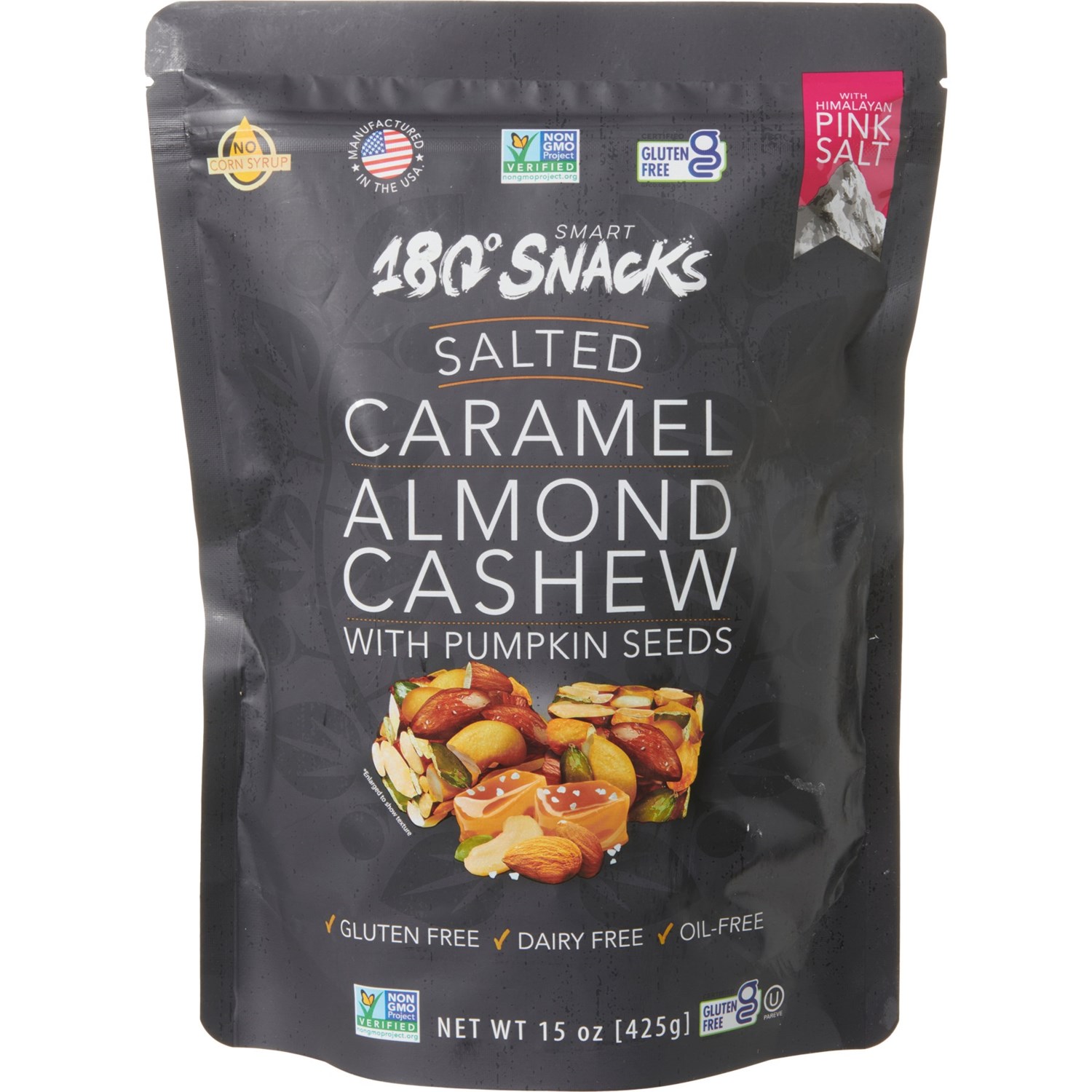180 Snacks Salted Caramel Almond Cashews with Pumpkin Seeds - 15 oz ...