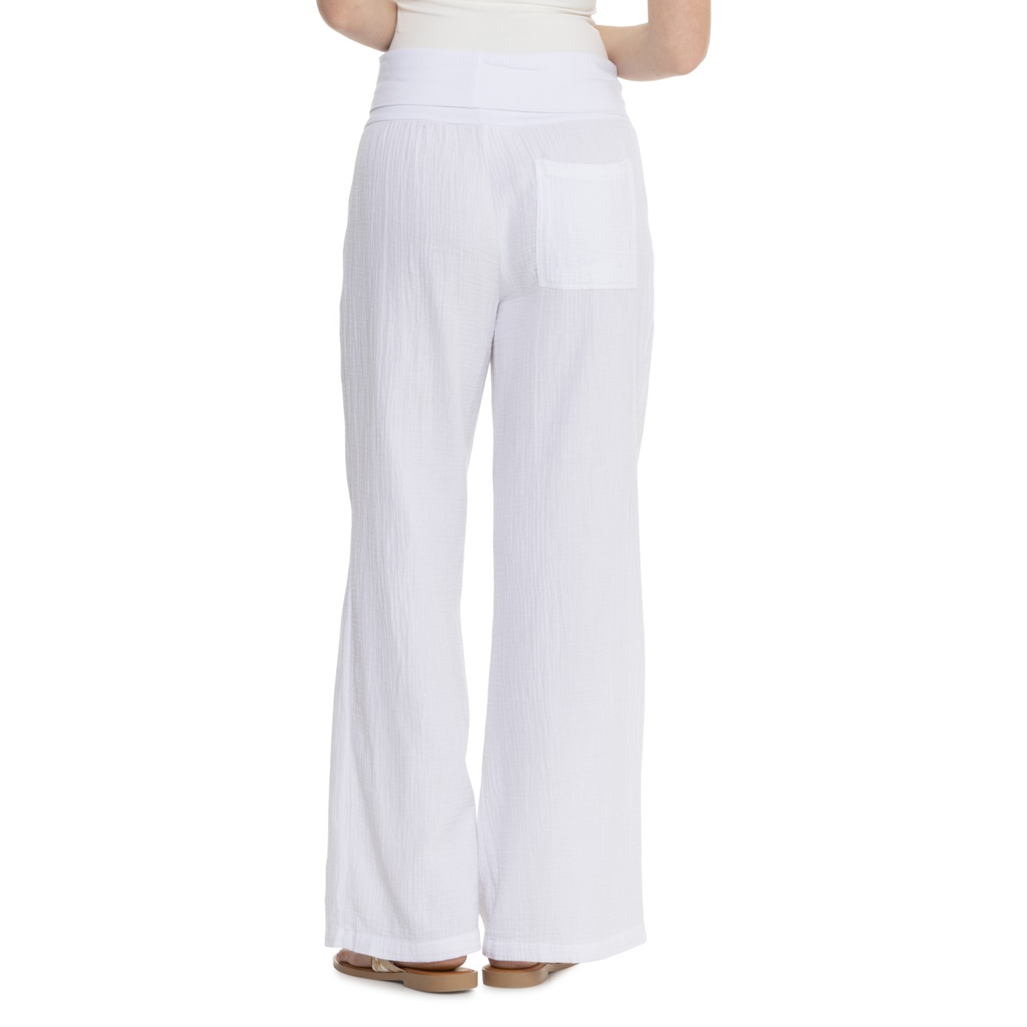 4OUR Dreamers Cotton Gauze Foldover Waist Cover-Up Pants - Save 40%