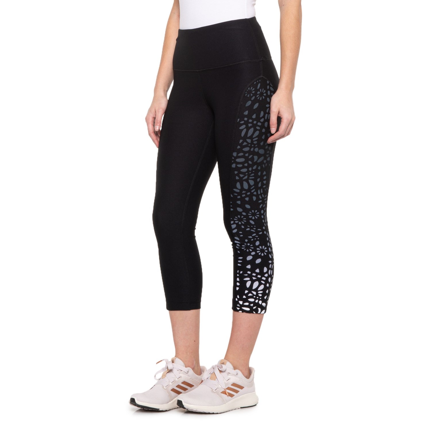 90 DEGREE Ombre Laser-Cut High-Waisted Capri Leggings (For Women ...