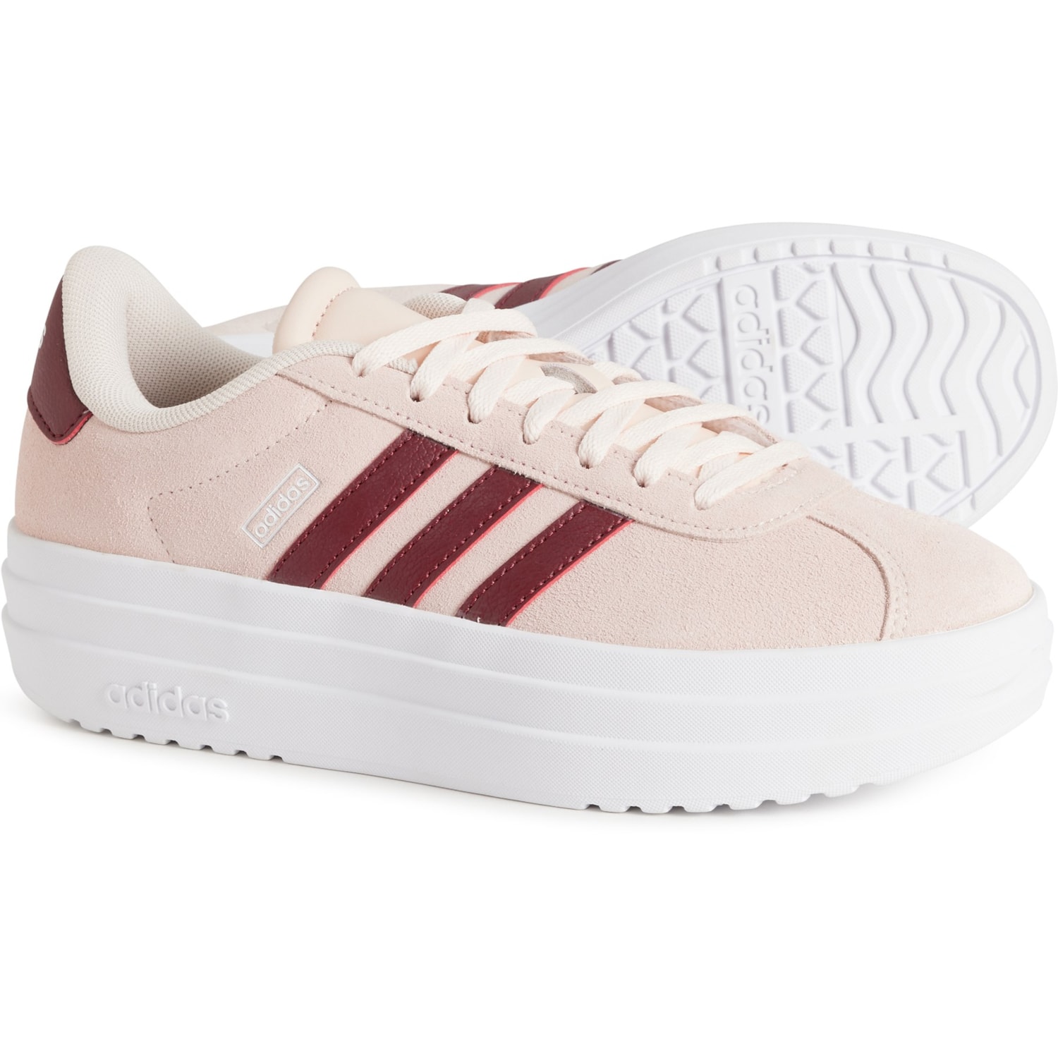 adidas Girls VL Court Bold Skateboard Sneakers - Suede - Save 53%