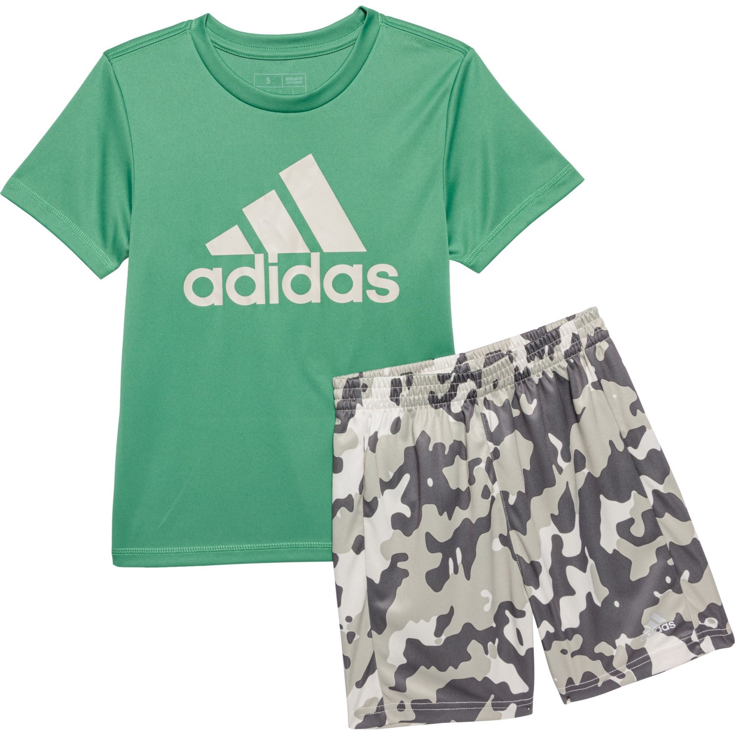 adidas Little Boys Adi T-Shirt and Camo AOP Shorts Set - Short Sleeve ...