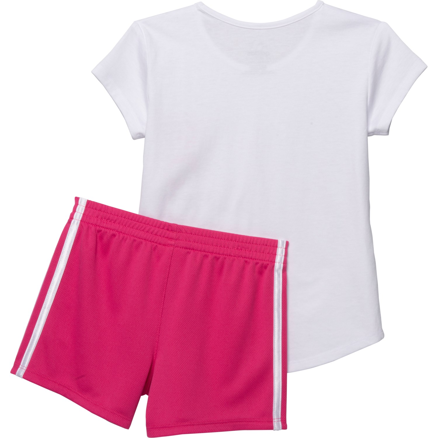 adidas Little Girls Logo T-Shirt and 3-Stripe Shorts Set - Short Sleeve ...
