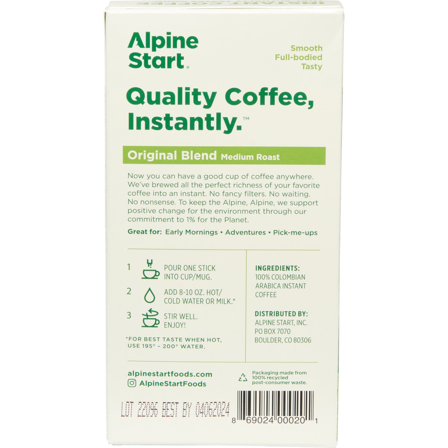 Alpine Start Original Blend Instant Coffee - 8-Count - Save 25%