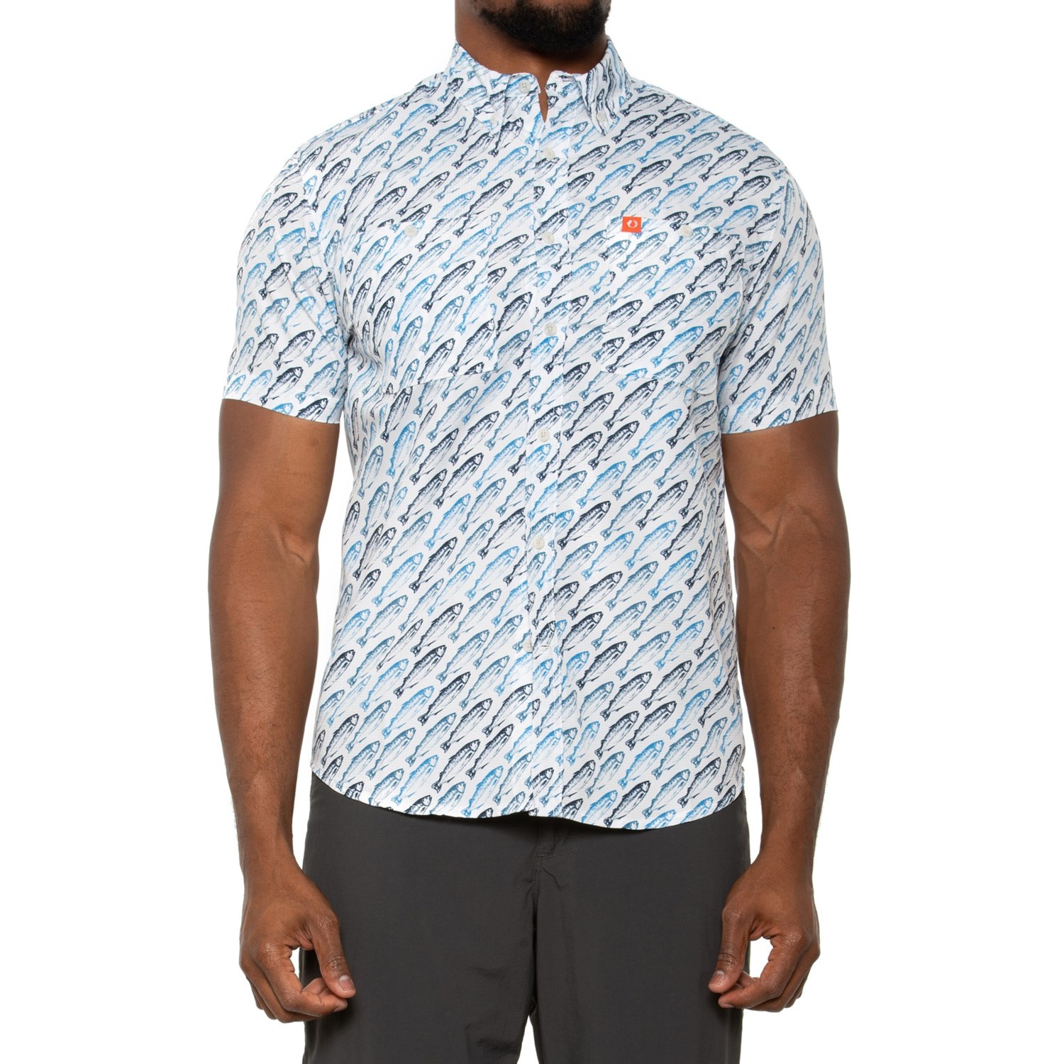 American Outdoorsman Printed Guide Shirt - UPF 40, Short Sleeve - Save 33%