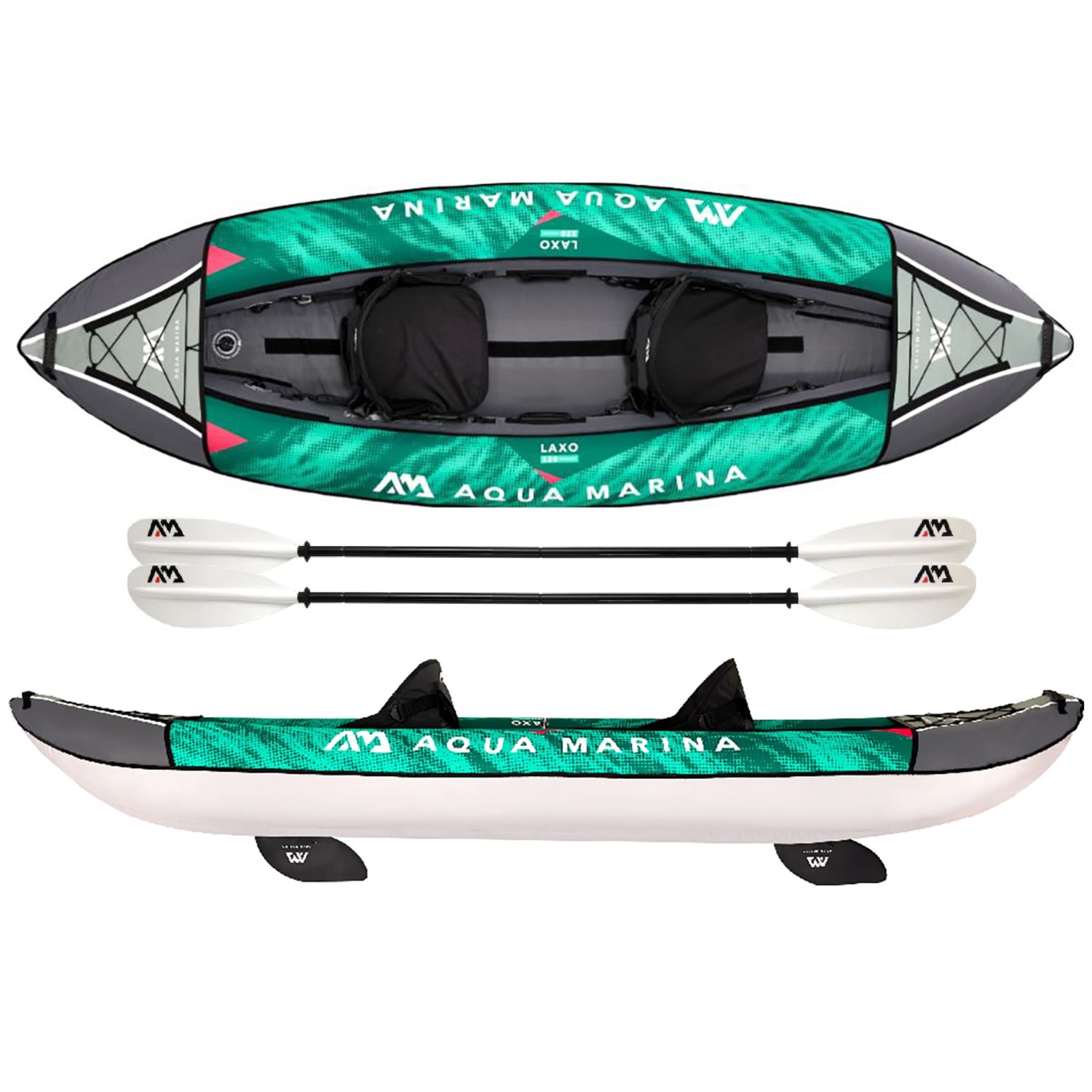 Aqua Marina Laxo-320 Inflatable Recreational Kayak Set - 10’6”, 2 ...