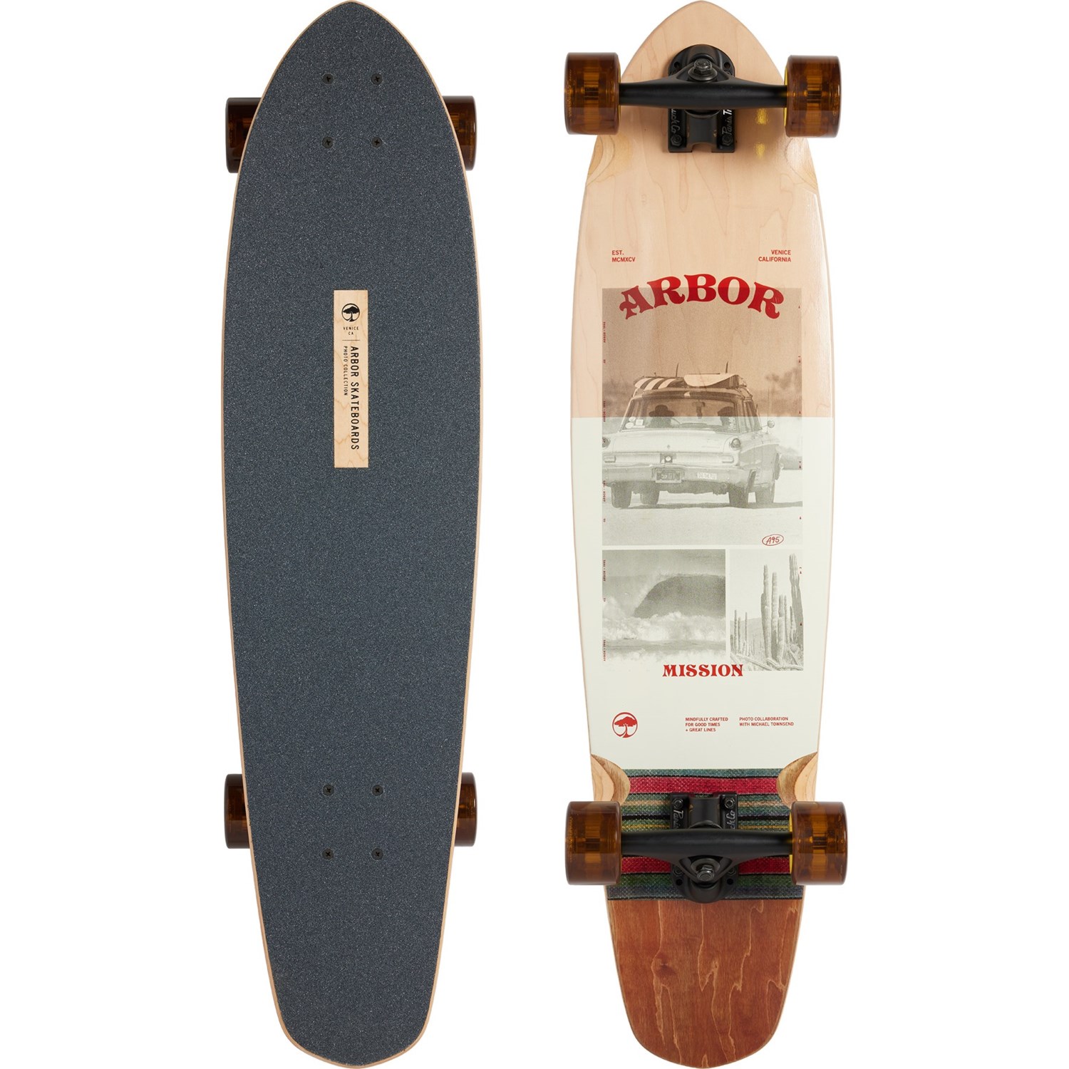 Arbor Skateboards Mission Photo Complete Cruiser Skateboard - 35 ...