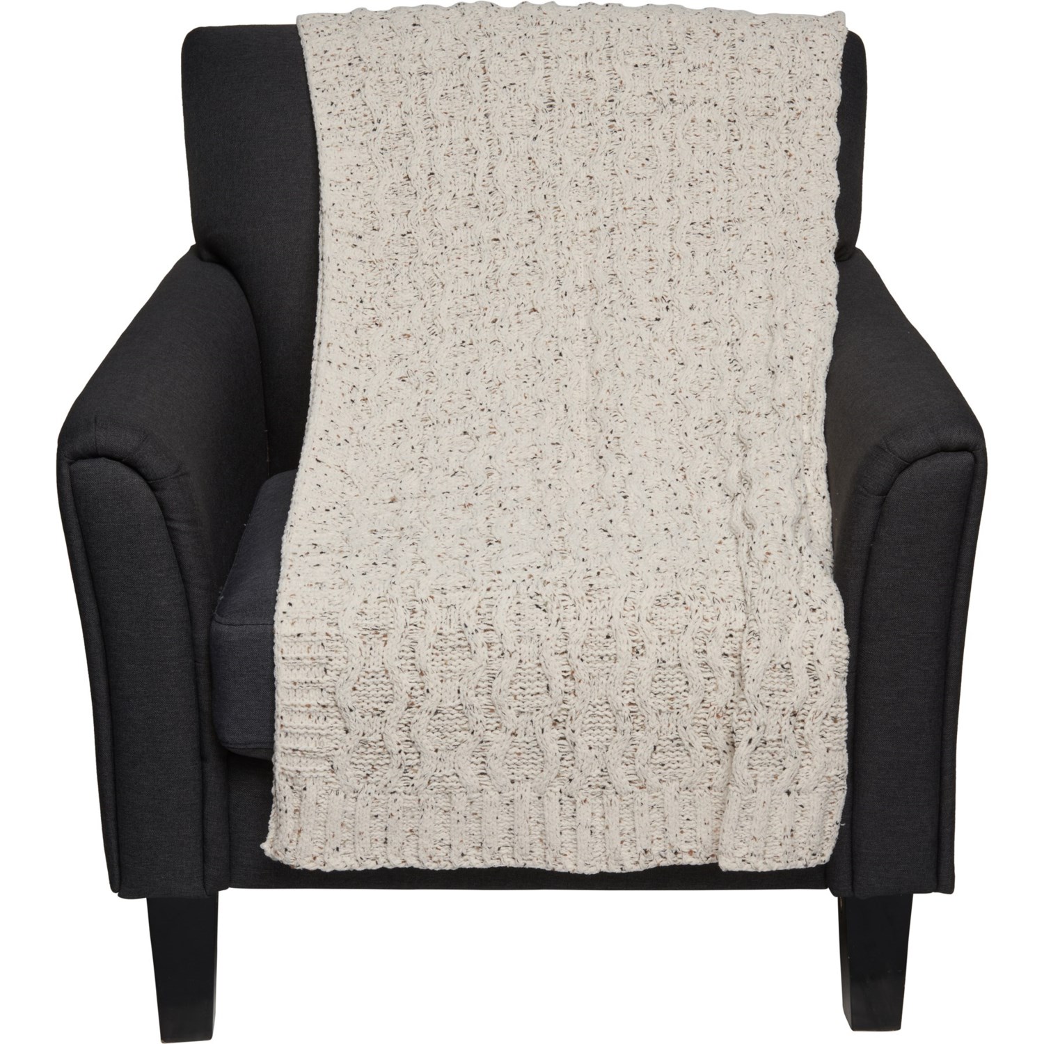 Artisan de Luxe Sumptuous Speckled Cable-Knit Throw Blanket - 50x60 ...