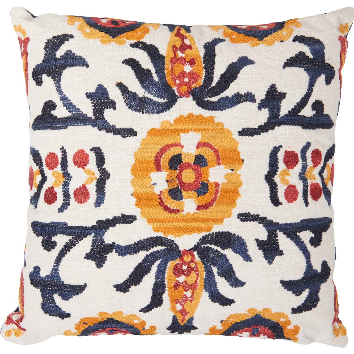 Artisan Studio Embroidered and Printed Cotton Throw Pillow - 20x20 ...