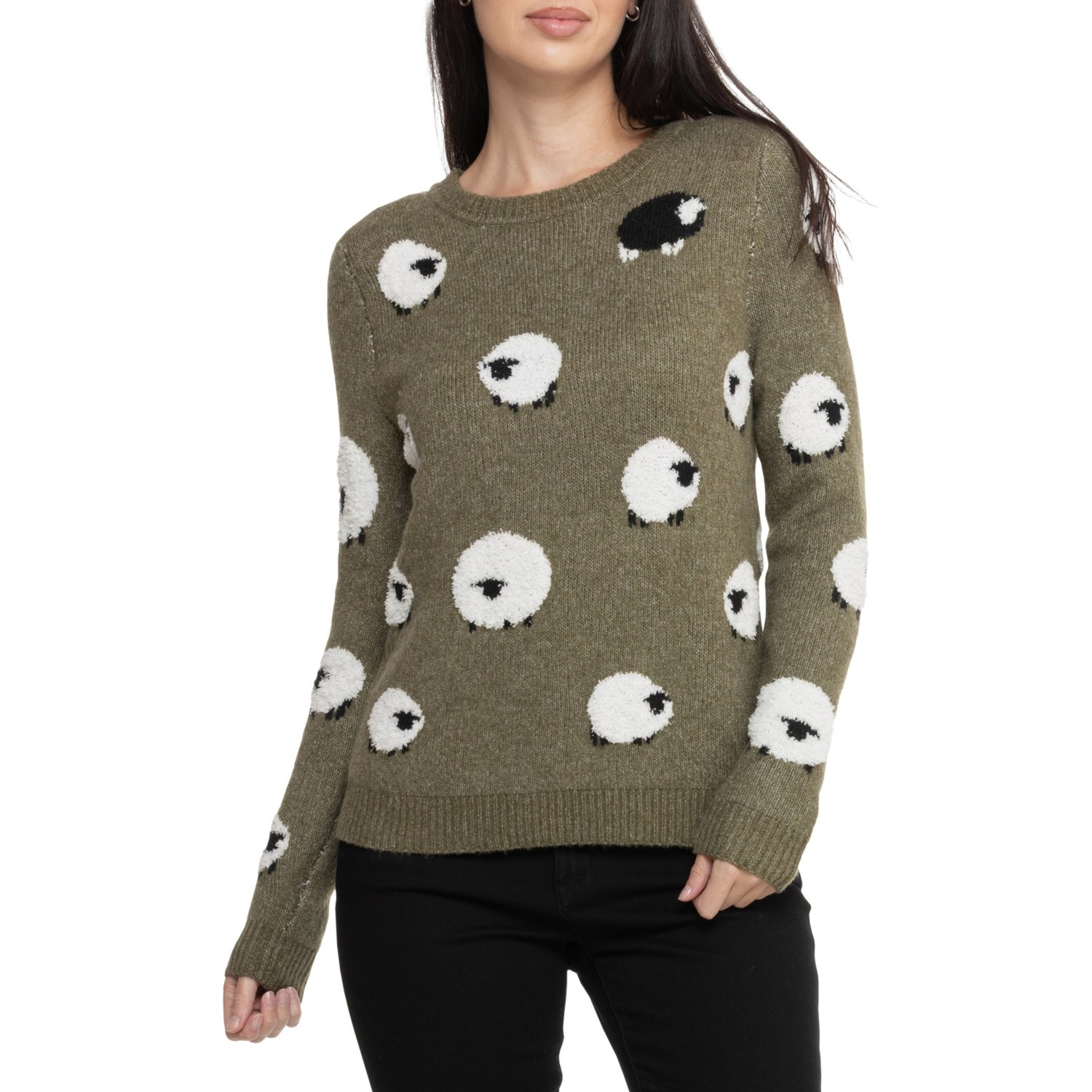 Aspen Scattered Sheep Crew Neck Sweater - Save 47%