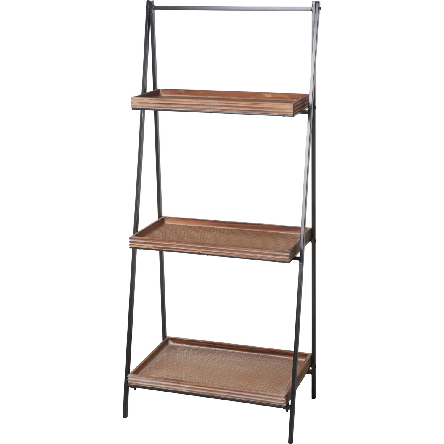 AUBURN HOME Metal and Wood Three-Tiered Shelf - 47x21x12” - Save 27%