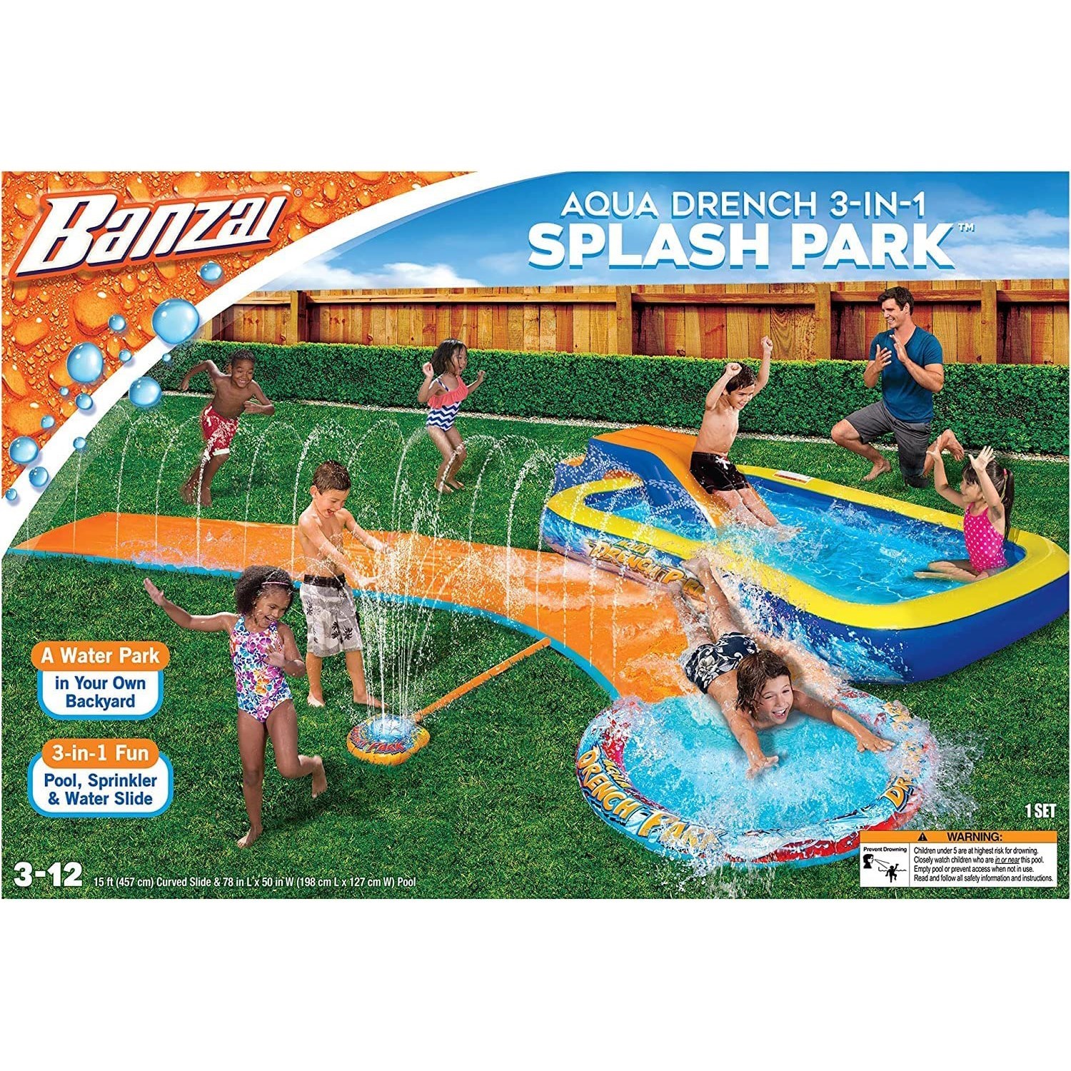 Banzai Aqua Drench 3-in-1 Splash Park - Save 37%