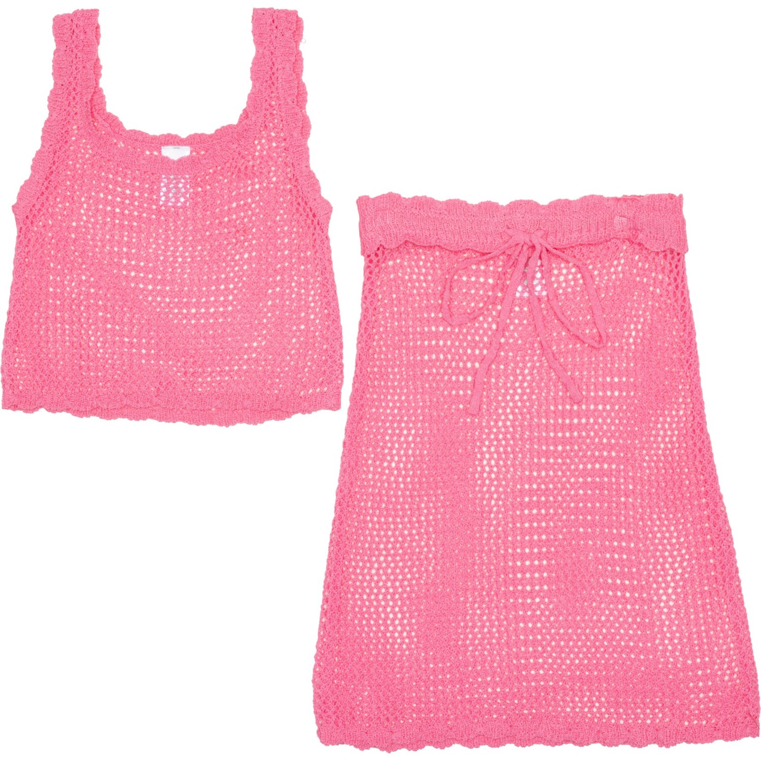 BEACH LINGO Big Girls Crochet Swimsuit Cover-Up Set - Sleeveless - Save 46%