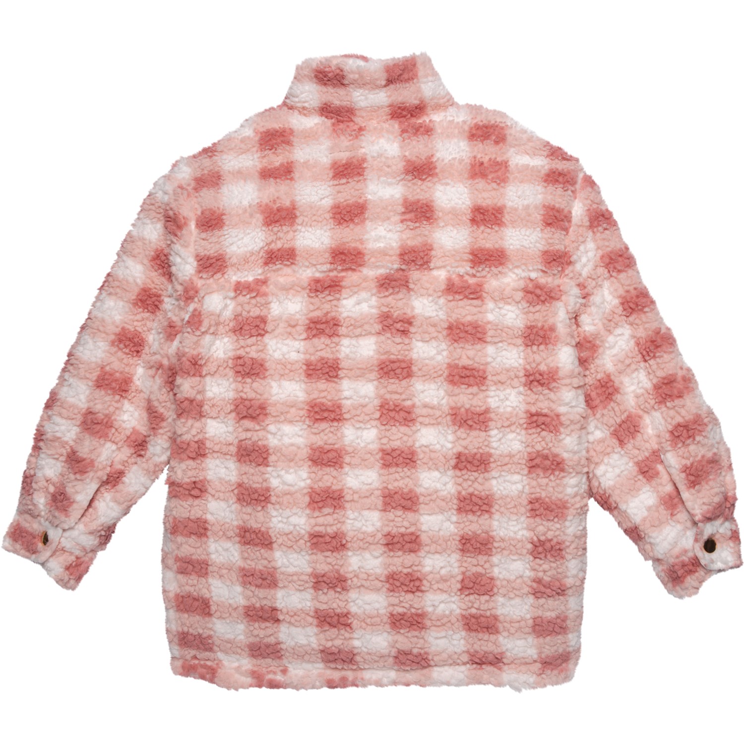 Birch & Stone Big Girls Sherpa Plaid Shacket - Snap Front - Save 50%