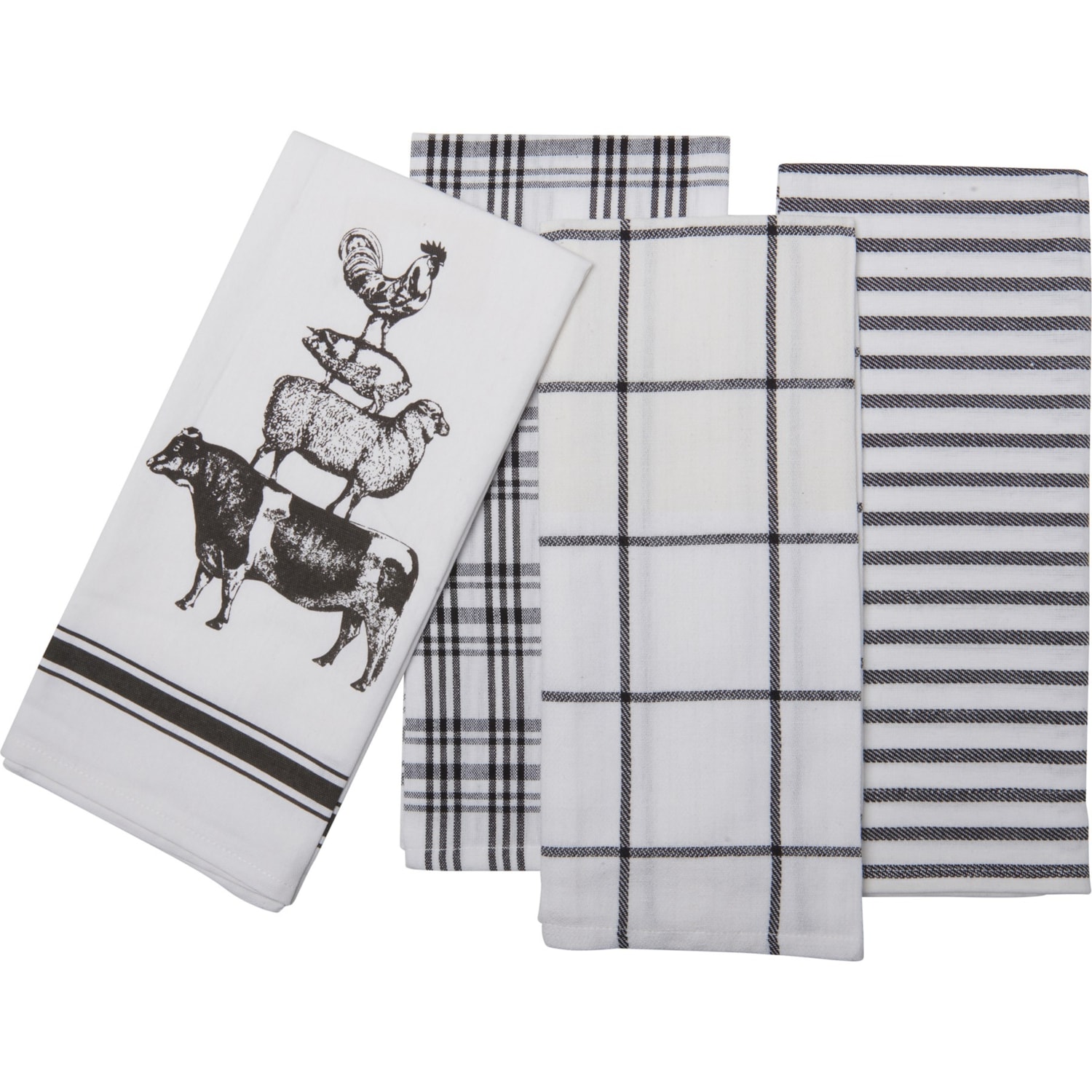 Bloom Stacked Animals Kitchen Towels - Set of 4 - Save 42%