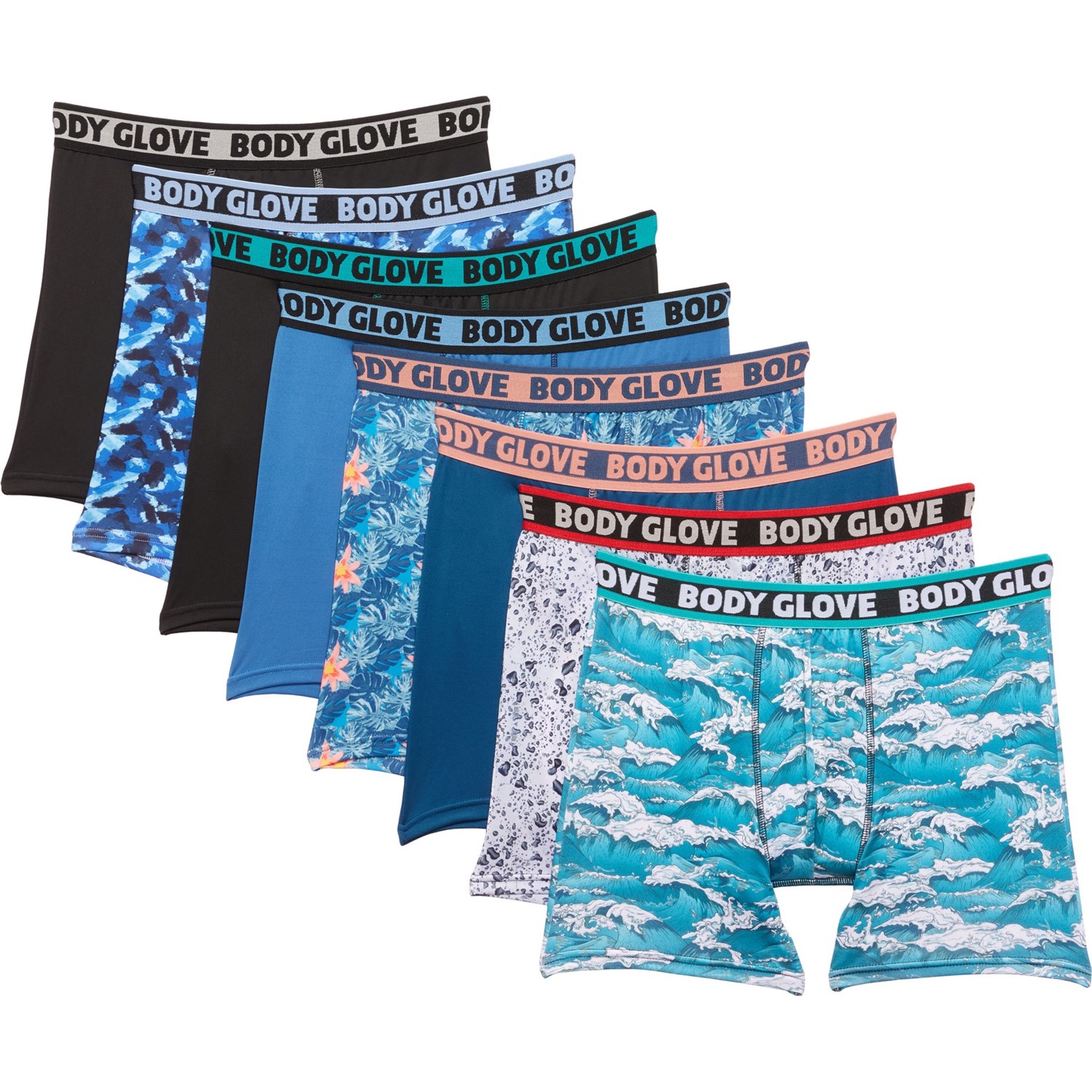 Body Glove Printed High-Performance Boxer Briefs - 8-Pack - Save 57%