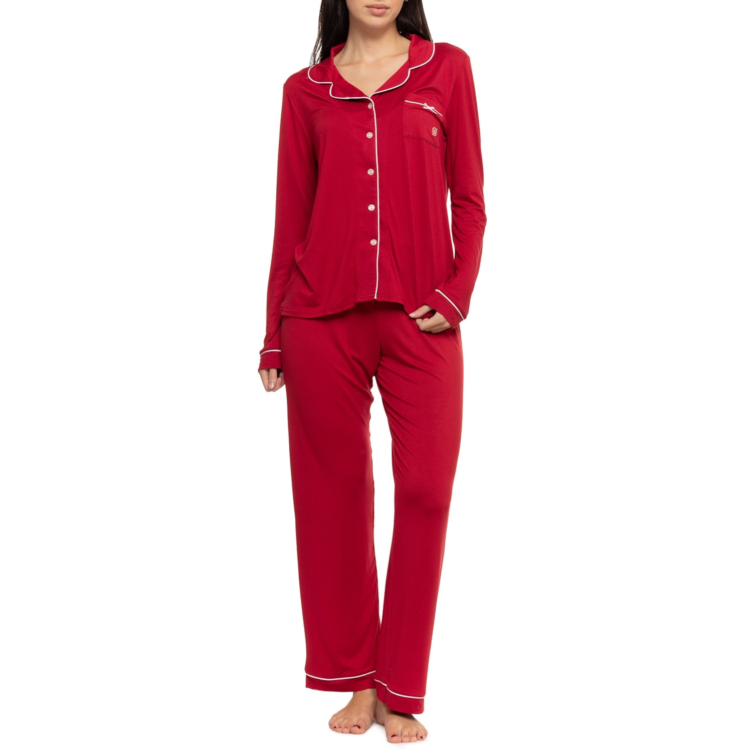 Born Holiday Notch Collar Pajamas - Long Sleeve - Save 50%