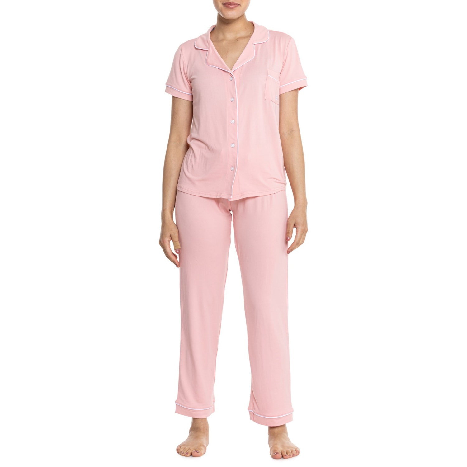 BORN OUTDOOR Yummy Notch Collar Pajamas - Short Sleeve - Save 46%