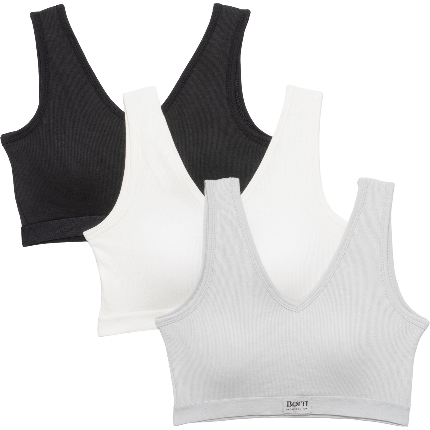 Born Ribbed Bralettes - 3-Pack, Low Impact - Save 50%