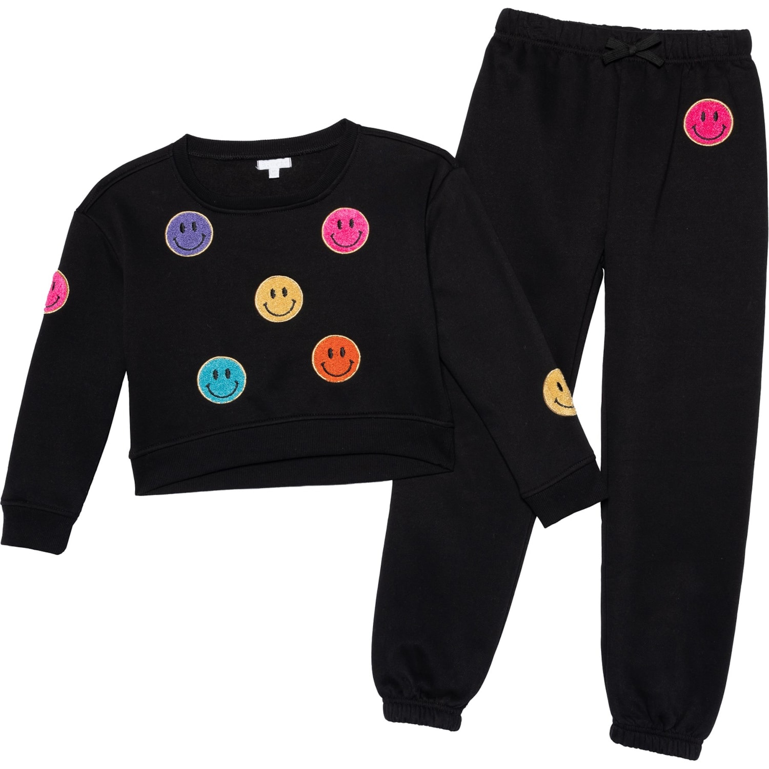 Btween Girls Smiley Patch Sweatshirt and Pants Set - Save 40%