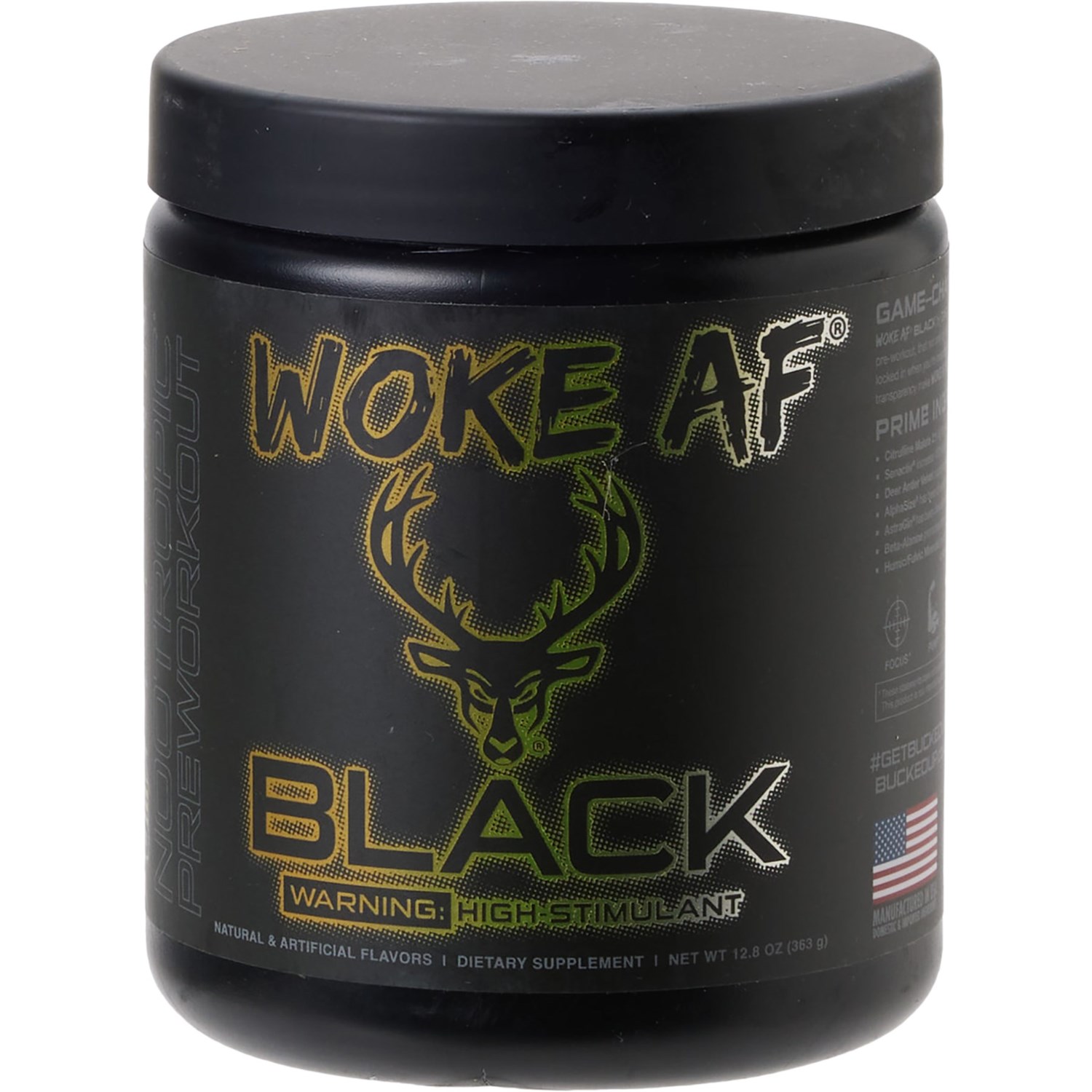 Buck'd Up Woke AF Black Swole Whip Dietary Supplement Powder - 30 ...