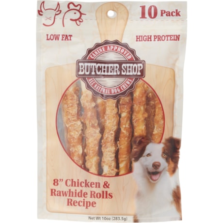 Butcher Shop Chicken And Rawhide Rolls Dog Treats