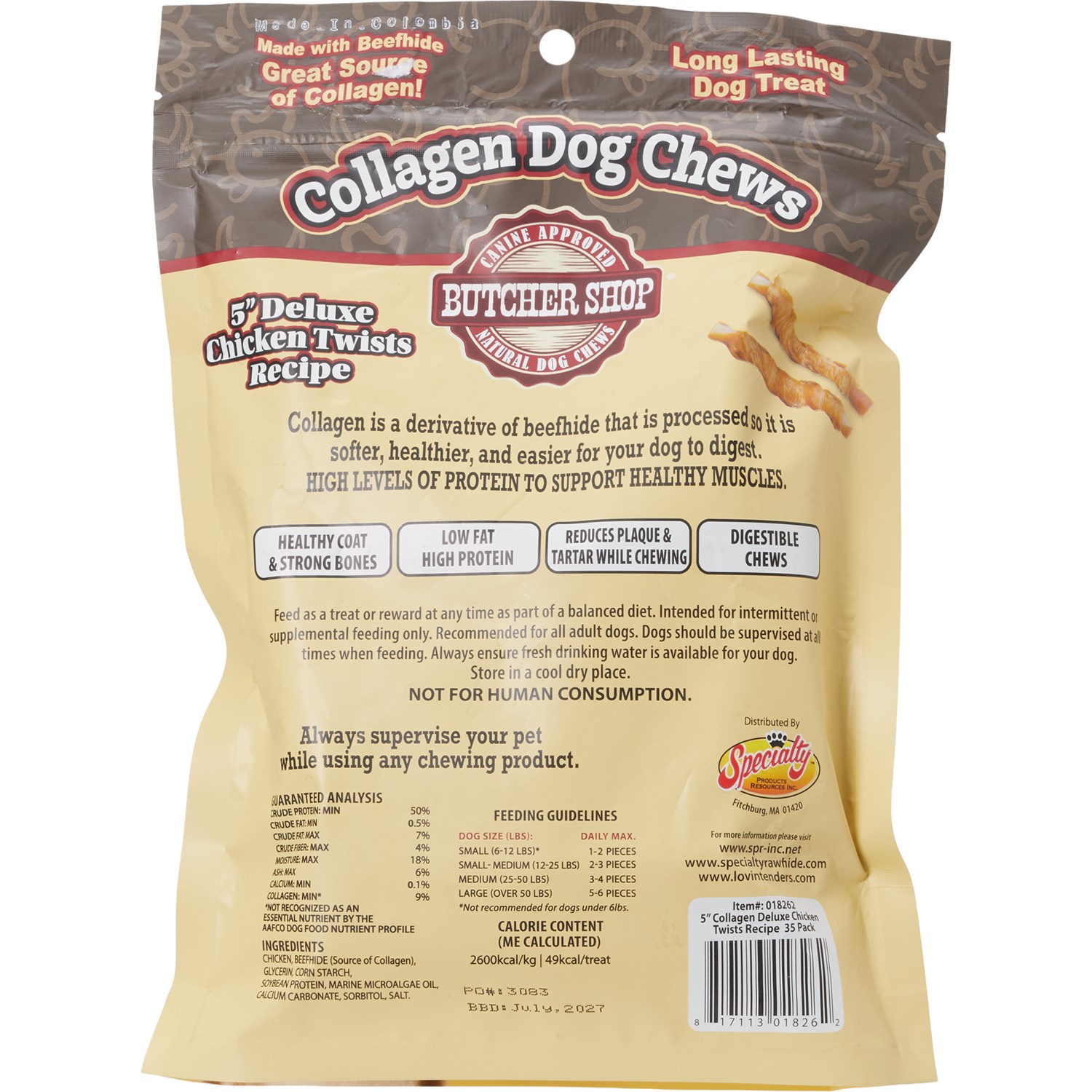 Butcher Shop Deluxe Collagen Twists Dog Treats - 5”, 35-Pack - Save 31%