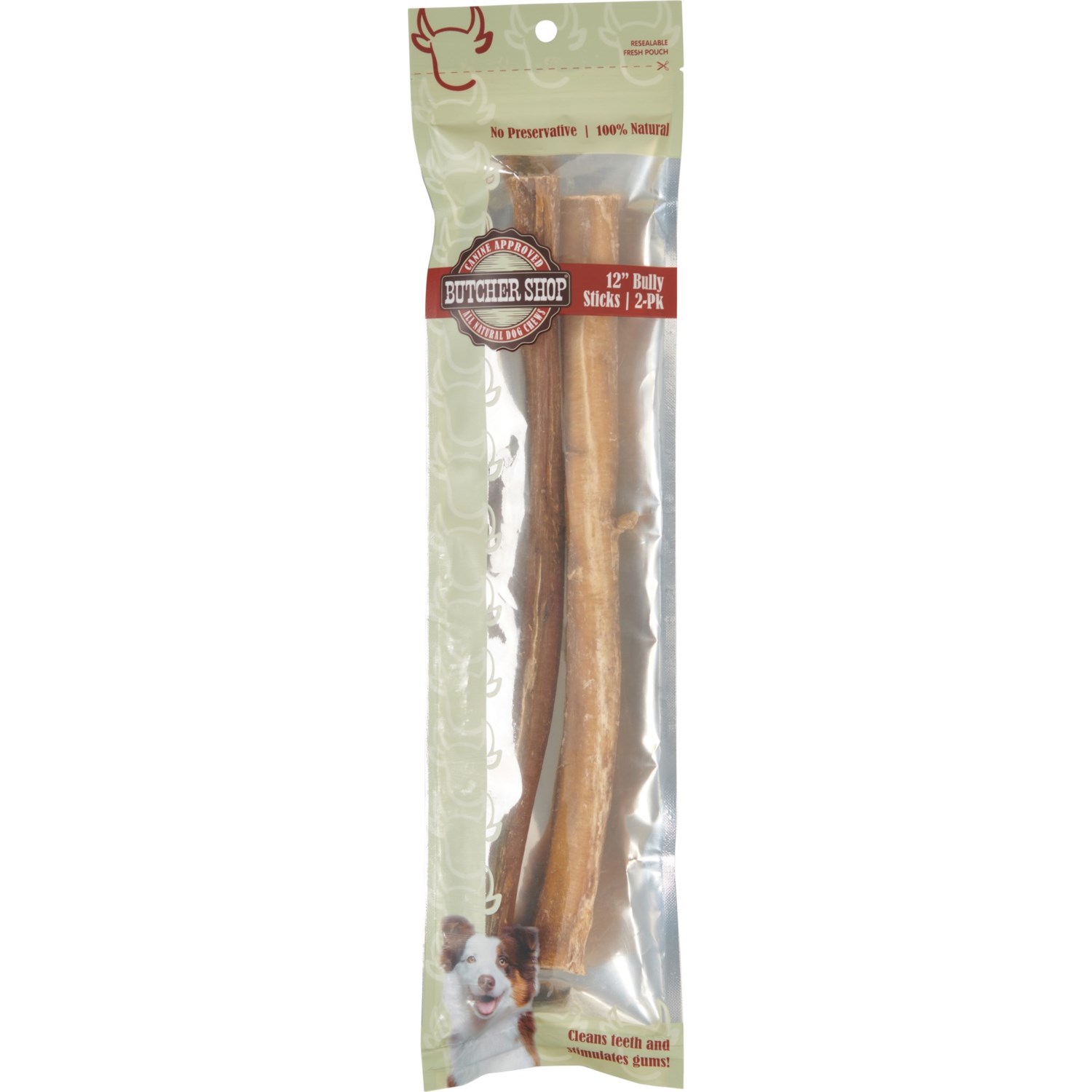 Butcher Shop Large Bully Sticks Dog Treats - 2-Pack - Save 33%