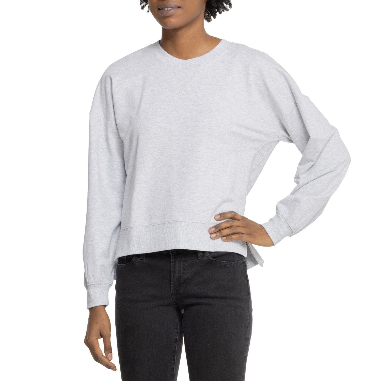 Cambridge Dry Goods French Terry Ribbed Crew Neck Sweatshirt - Save 57%