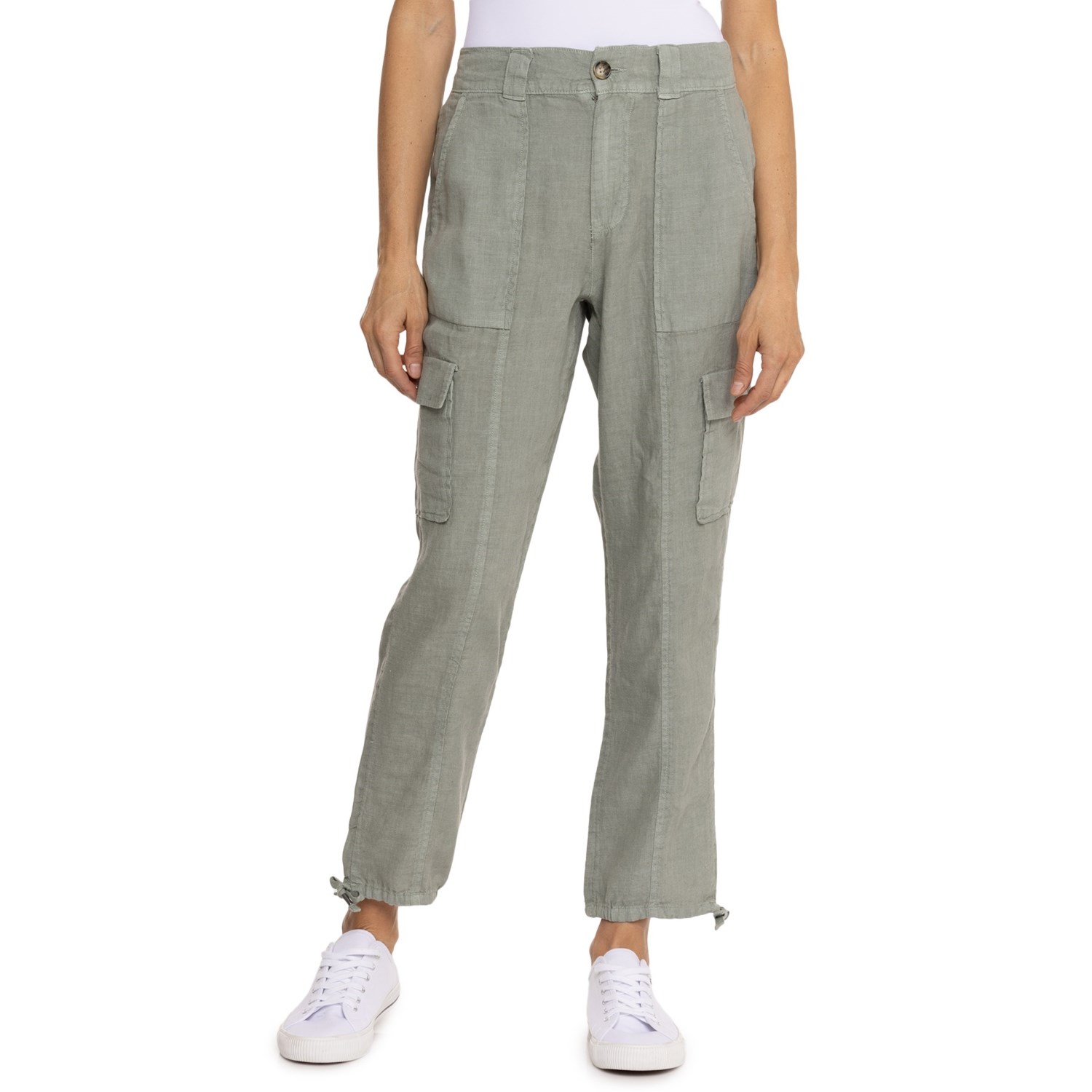 C&C California Cargo Pocket Pants - Linen, Adjustable Hem - Save 41%