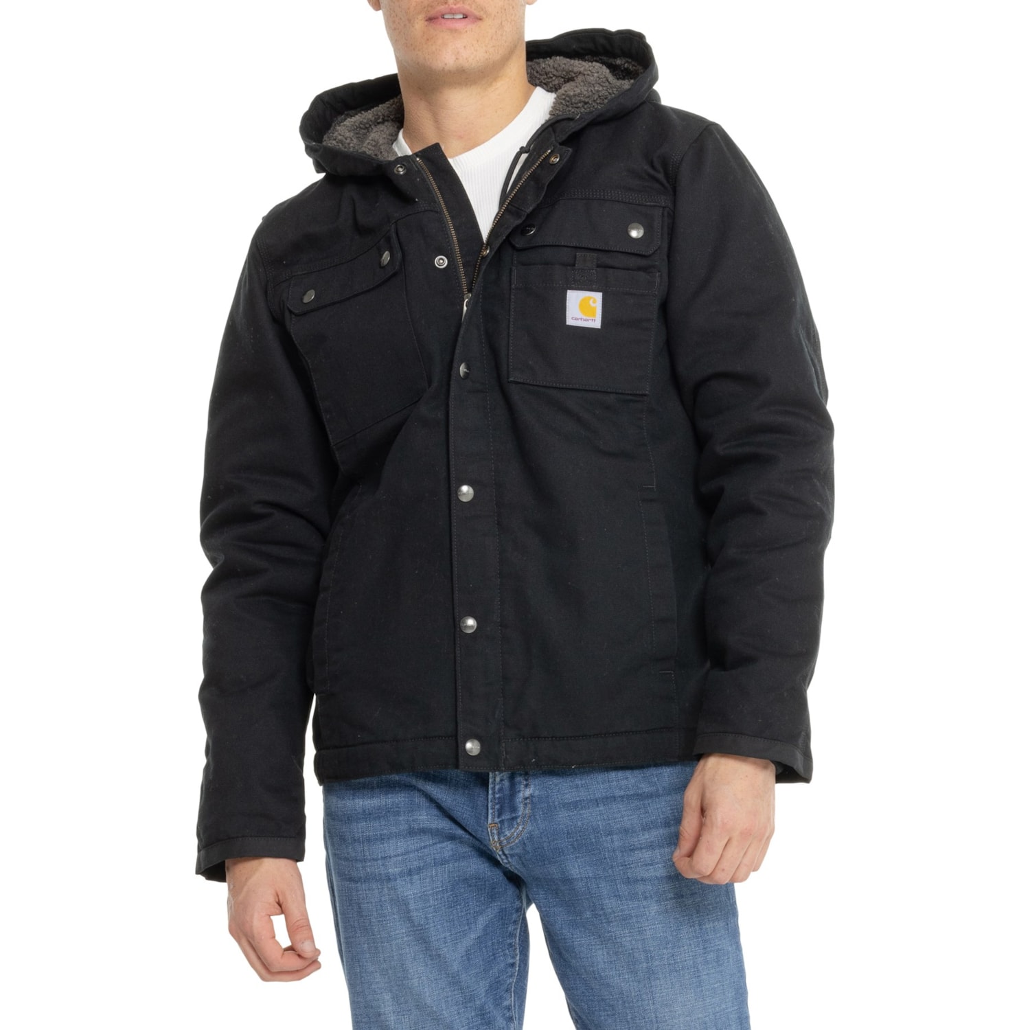 Carhartt 103826 Relaxed Fit Washed Duck Utility Jacket - Sherpa Lined ...