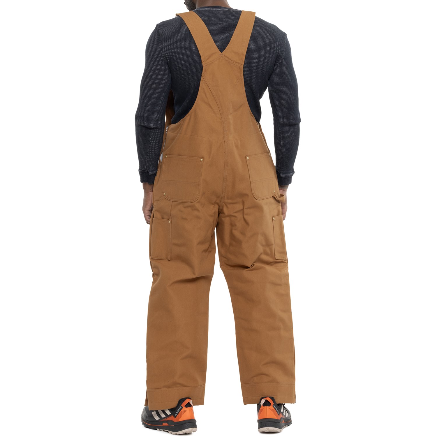 Carhartt 104393 Big and Tall Firm Duck Loose Fit Quilt-Lined Bib ...
