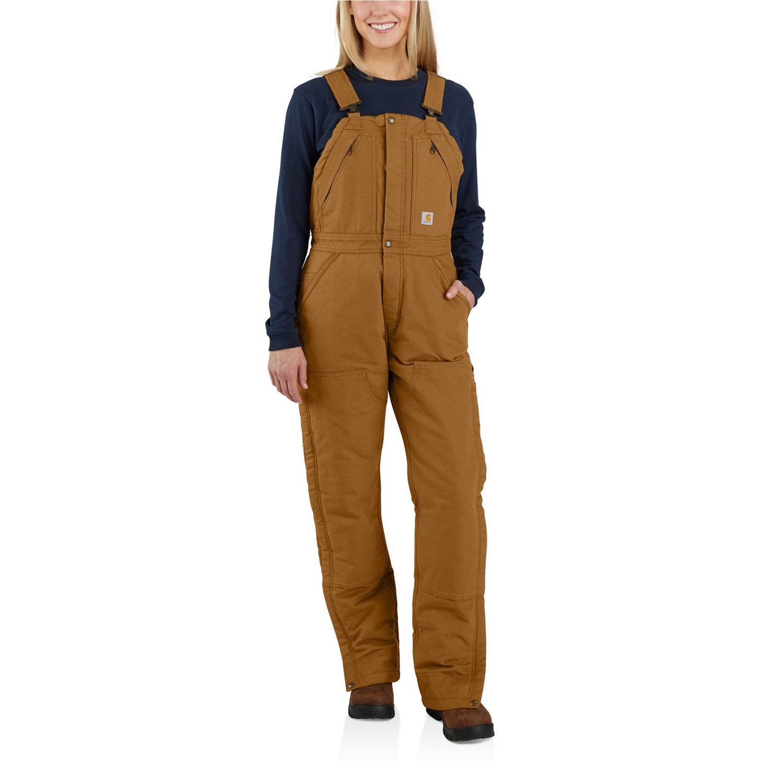 Carhartt 104694 Plus Loose Fit Washed Duck Bib Overalls - Insulated