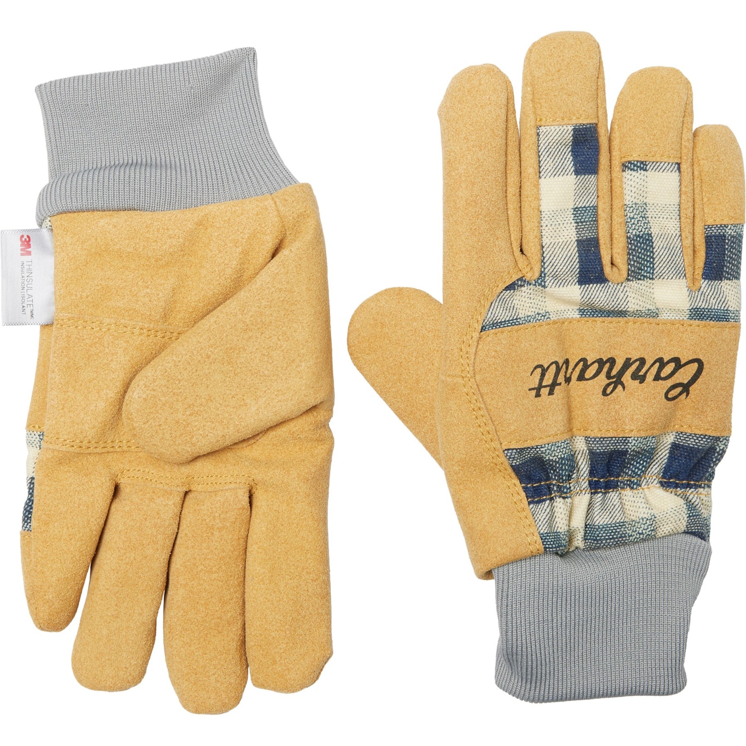 Carhartt WA685 Duck Knit Rib Cuff Work Gloves - Insulated