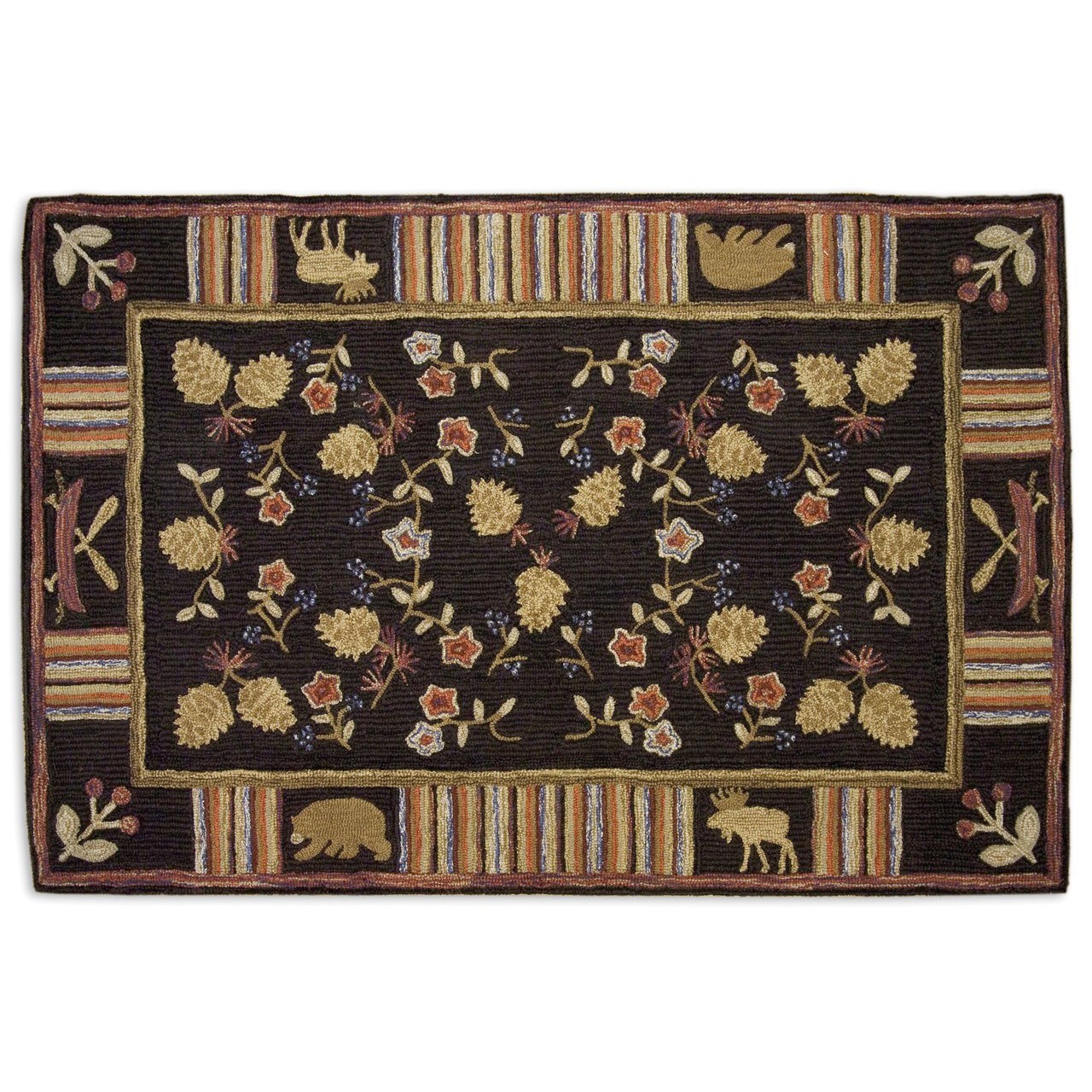 Chandler 4 Corners Night Moose Hand-Hooked Rug - Wool, 4x6’ - Save 64%