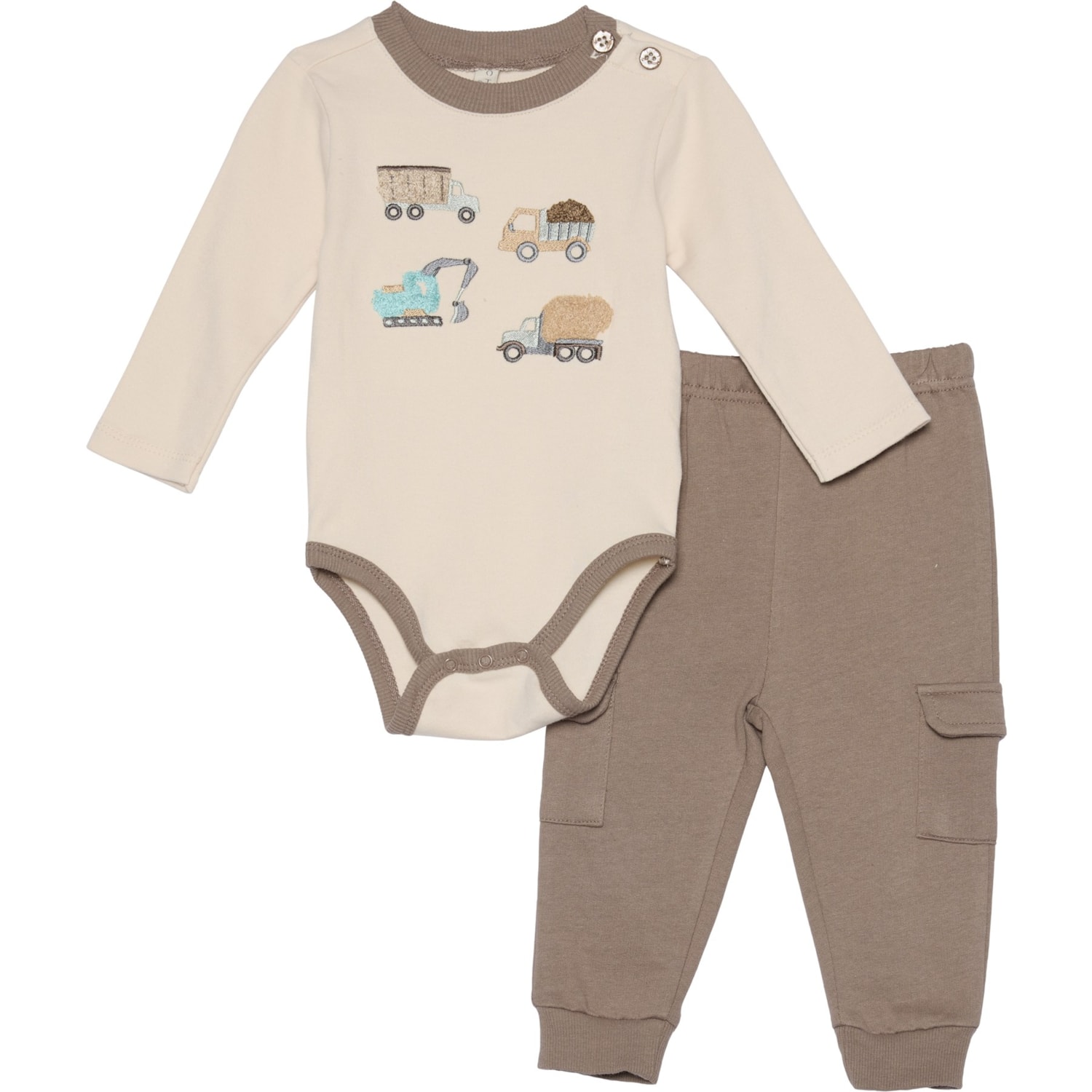 CHICKPEA ORGANIC Newborn Boys Construction Print Chenille Baby Bodysuit ...