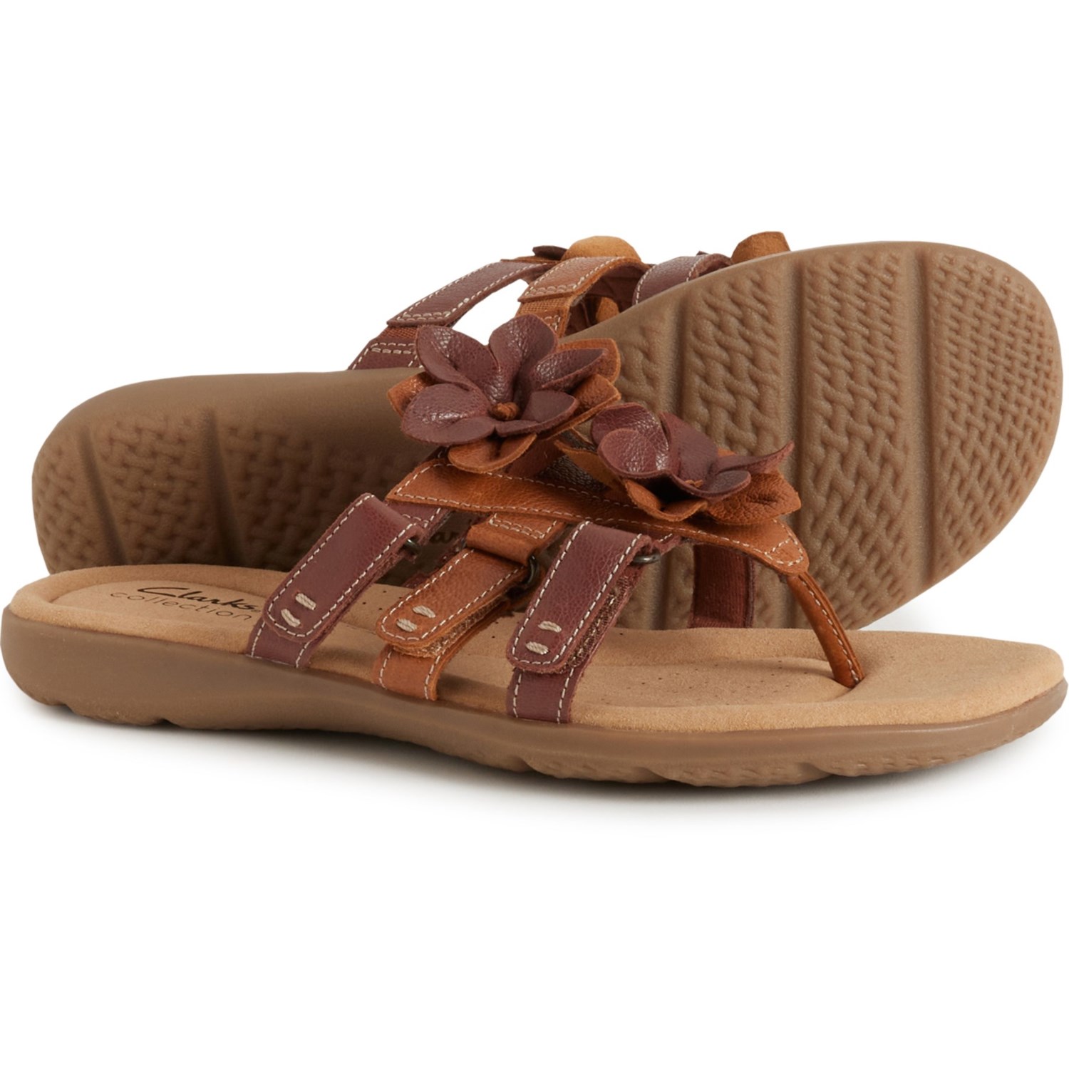 CLARKS COLLECTION Elizabelle Mae Flower Flat Sandals (For Women) - Save 50%