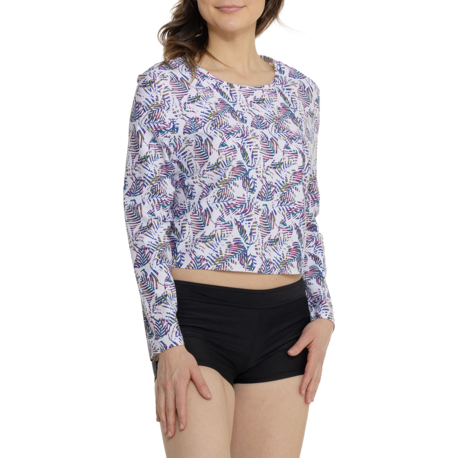 Coolibar Ocean Drive Cropped Rash Guard - UPF 50+, Long Sleeve - Save 58%