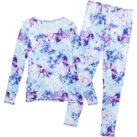 Cuddl Duds Big Girls Comfortech Stretch-Poly Base Layer Set - Long Sleeve