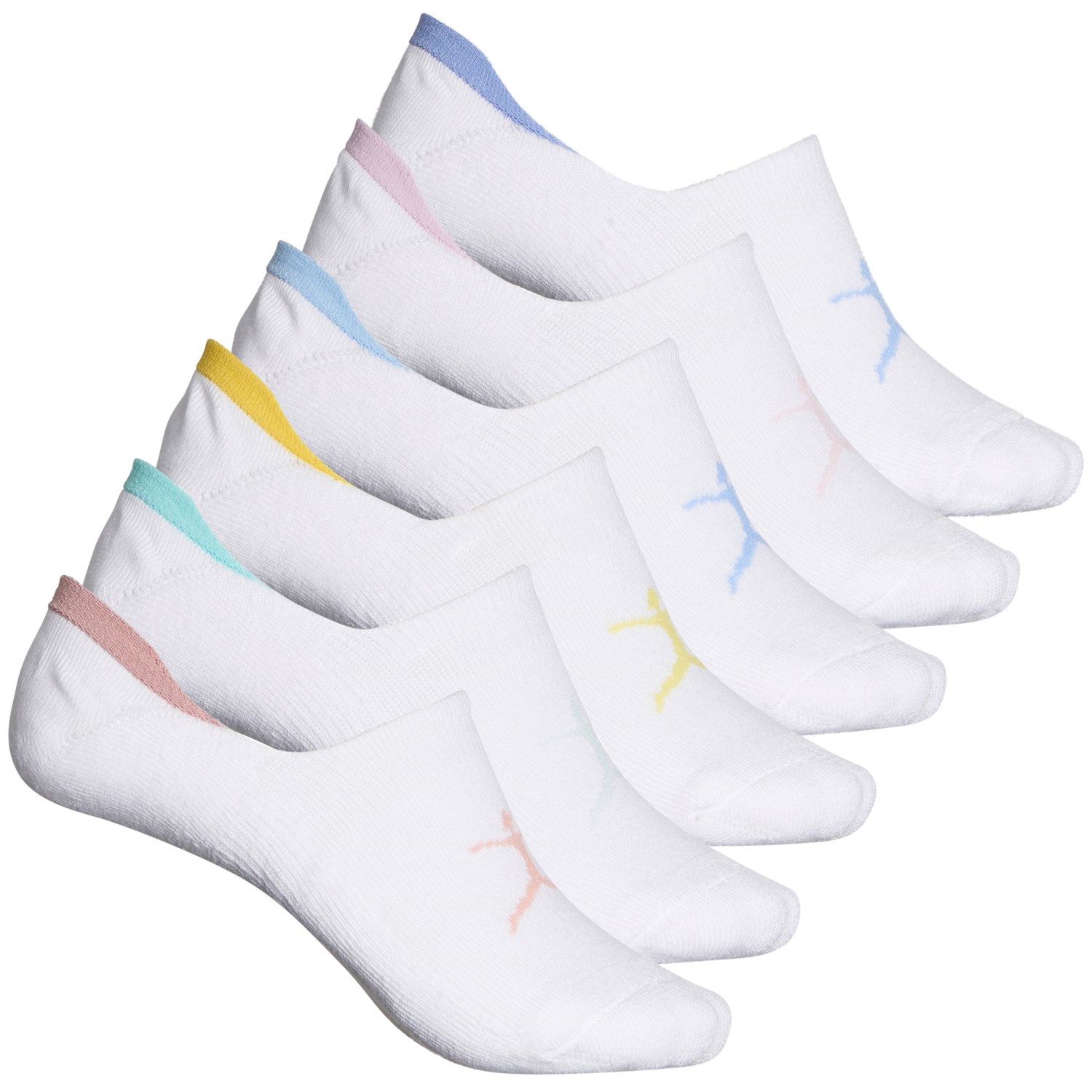 Danskin Contrast Ribbed Sneaker Liner Socks (For Women) - Save 45%