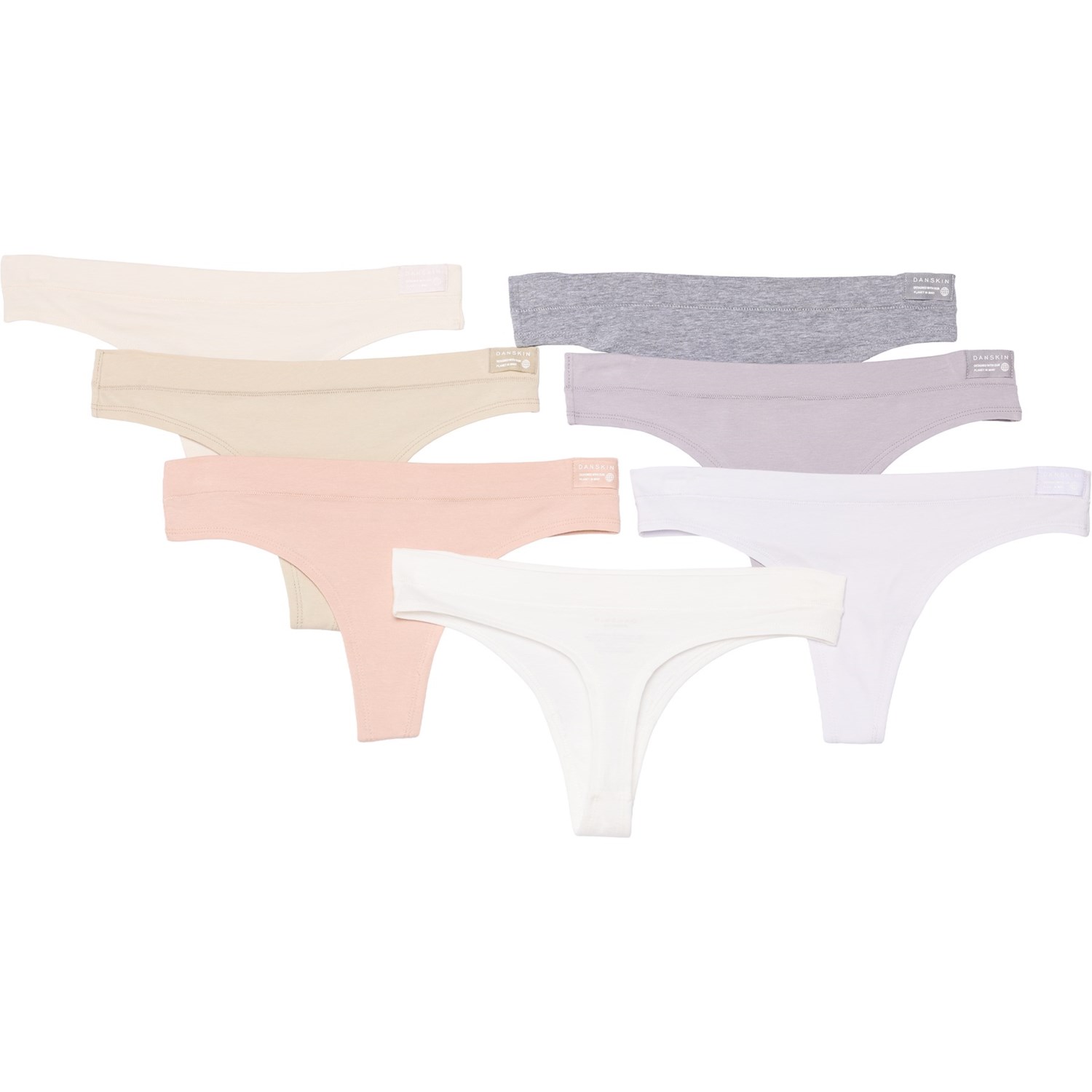 Danskin Organic Cotton-Blend Panties - 7-Pack, Thong - Save 43%