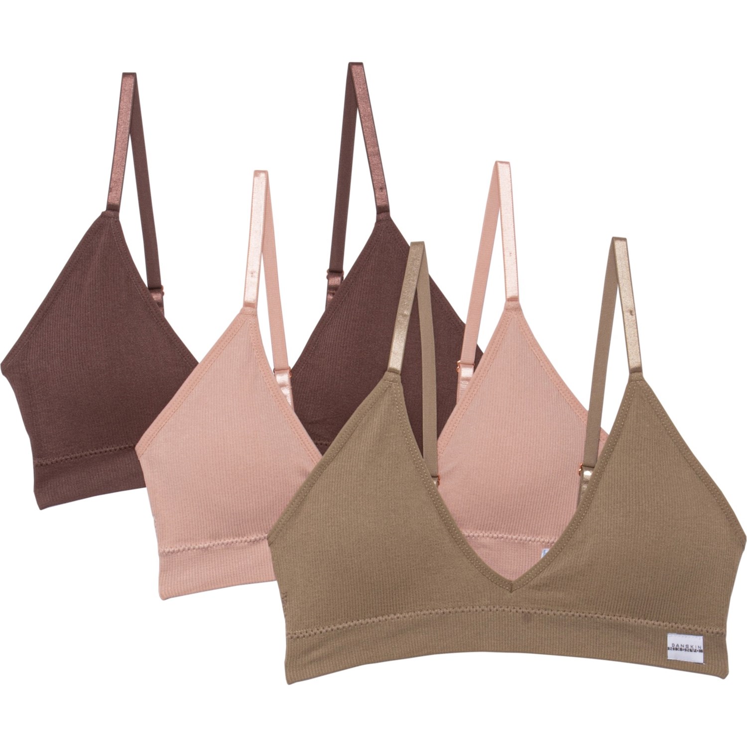 Danskin Recycled Seamless Ribbed Bralette - 3-Pack - Save 68%