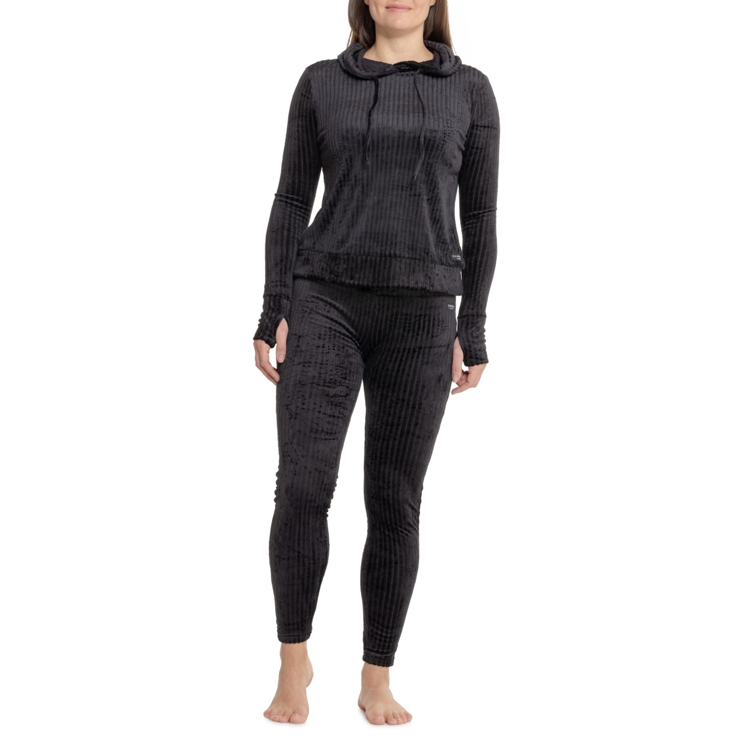 Danskin Rib Sculpted Velour Hooded Base Layer Set - Long Sleeve - Save 62%