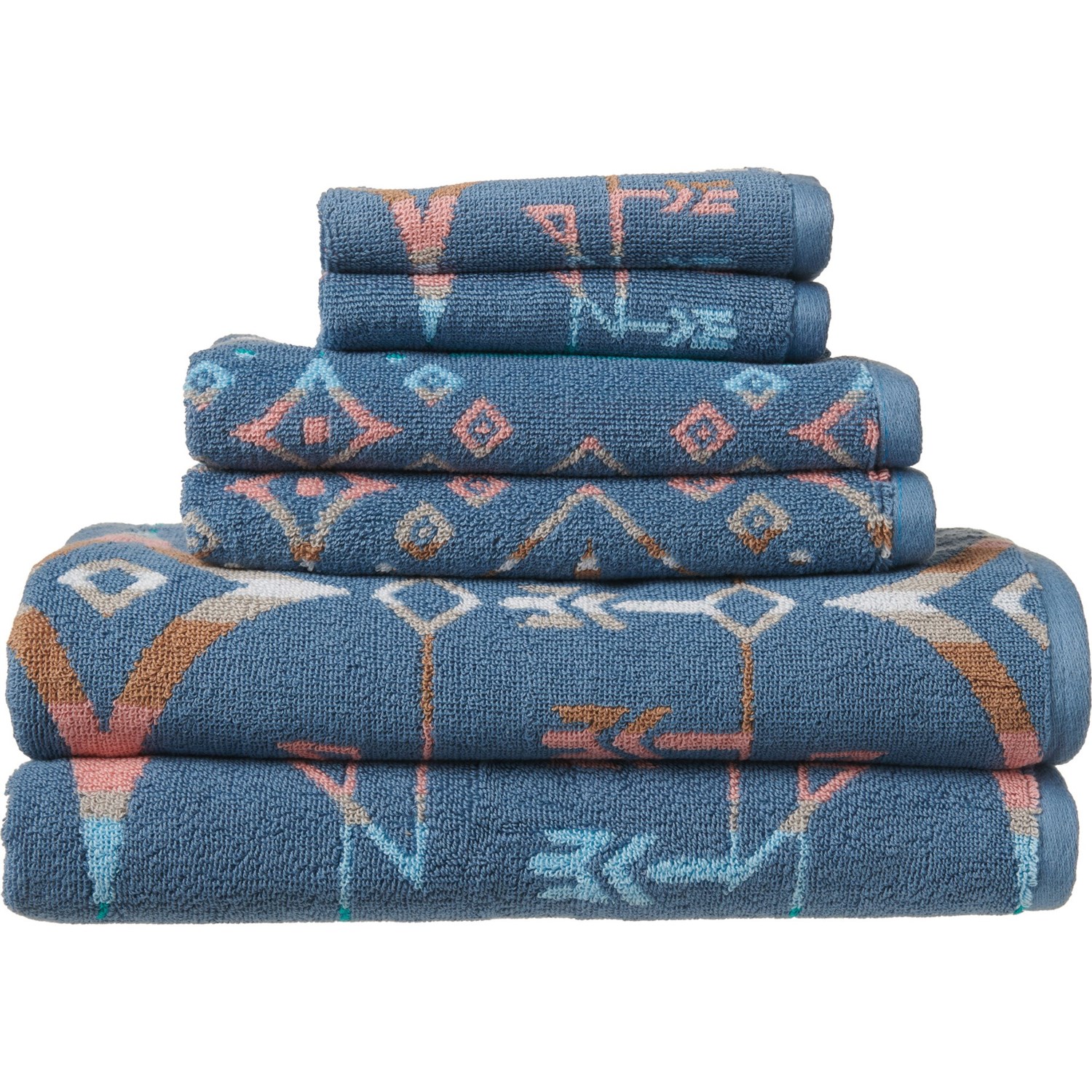 Desert Star Windy Ridge Bath Towel Set - 550 gsm, 6-Piece, Blue - Save 50%