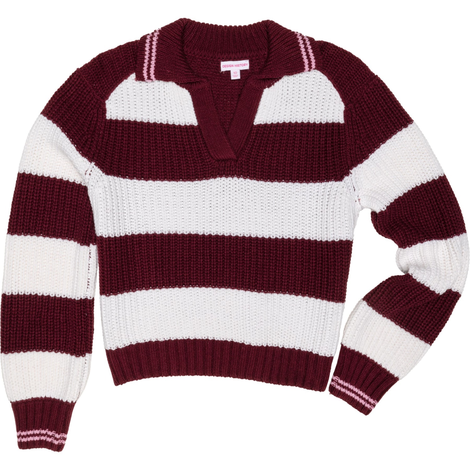 Design History Big Girls Rugby Stripe Sweater - Save 57%