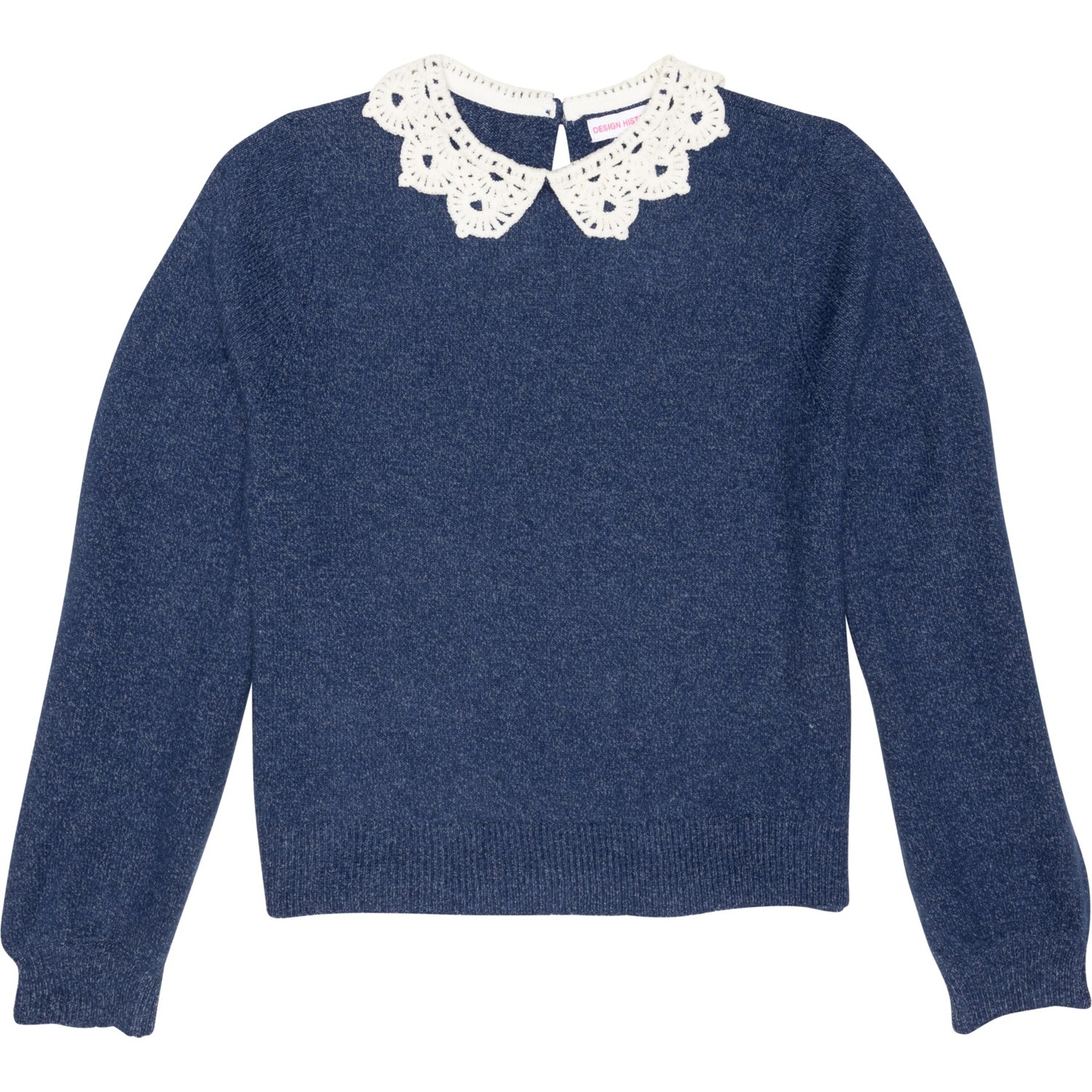 Design History Girls Lace Collar Sweater - Save 65%