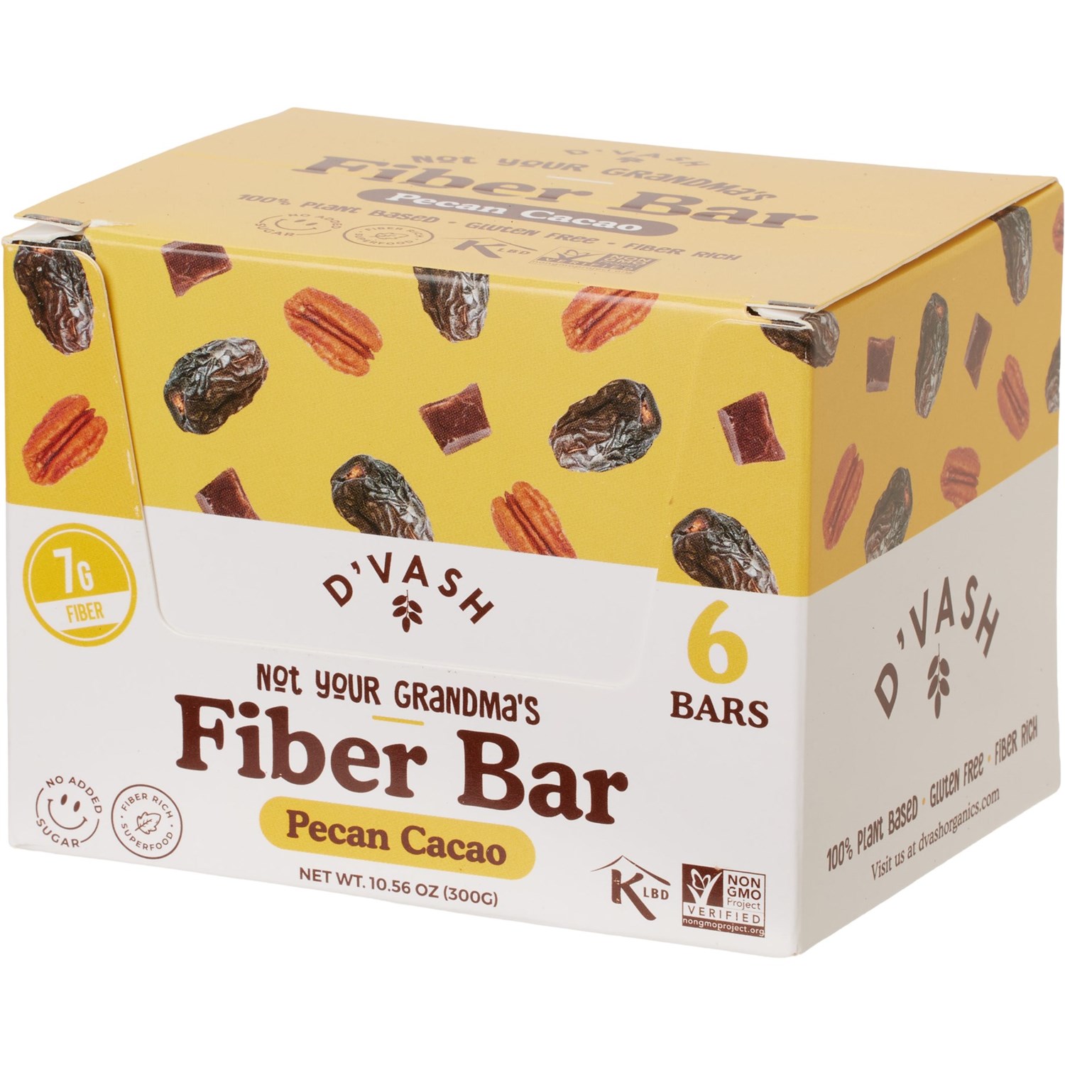 D'Vash Pecan Cacao Fiber Bars - 6-Count - Save 33%