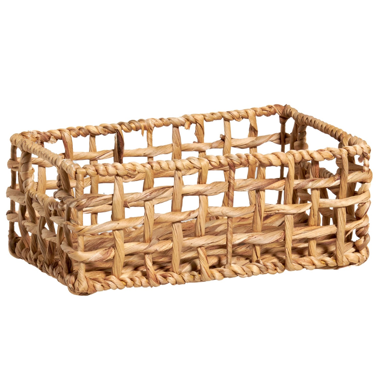 Dwell Open-Weave Water Hyacinth Storage Bin - 14x9.5x6”, Extra Small ...