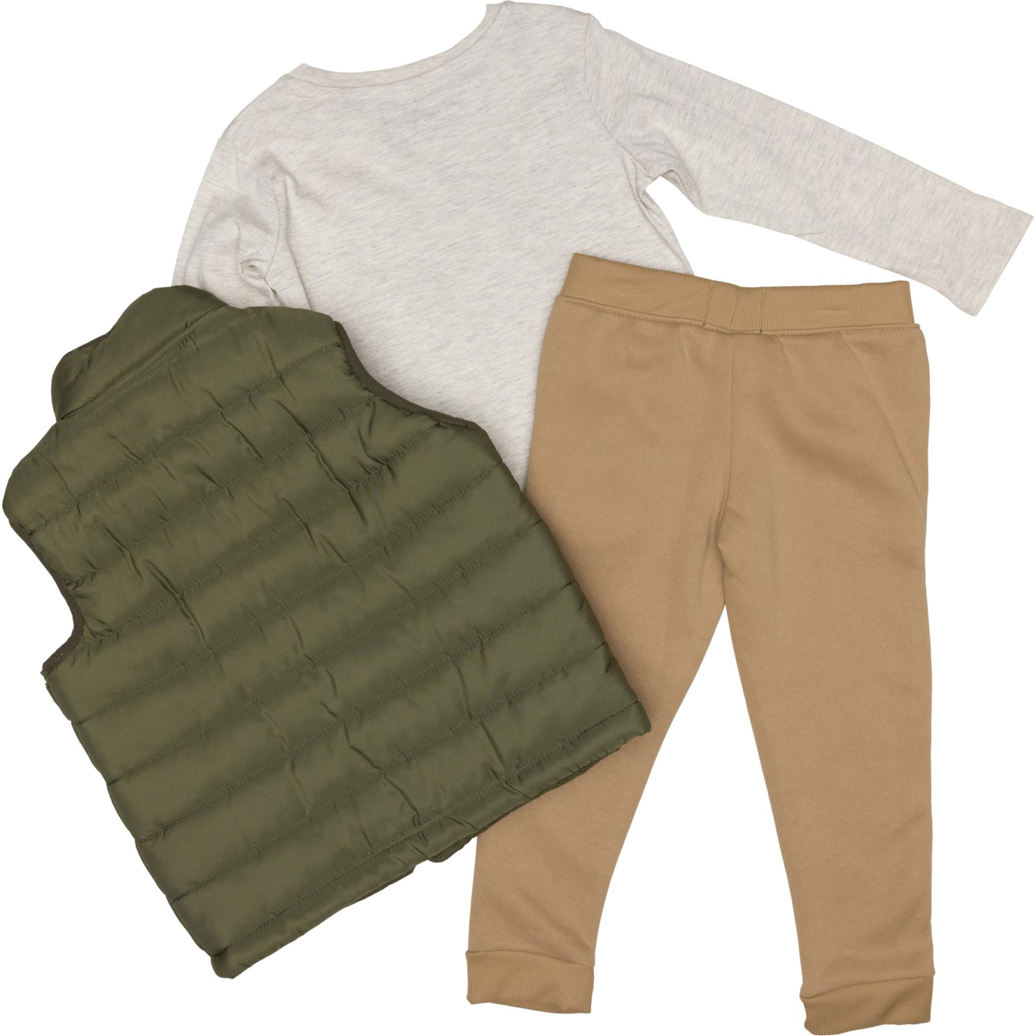 Eddie Bauer Little Boys Mixed Media Vest, Graphic T-Shirt and Joggers ...