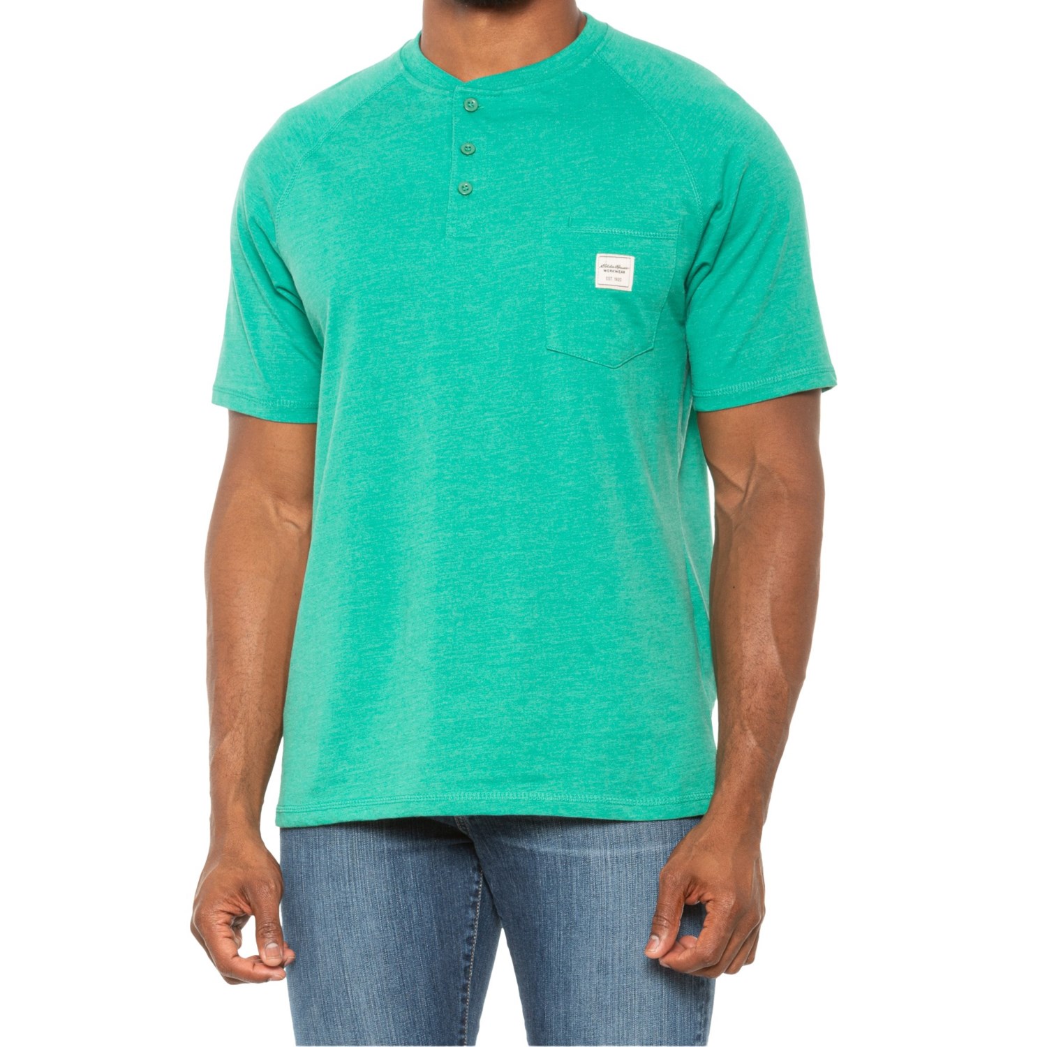Eddie Bauer Pocket Raglan Henley T-Shirt - Short Sleeve - Save 37%